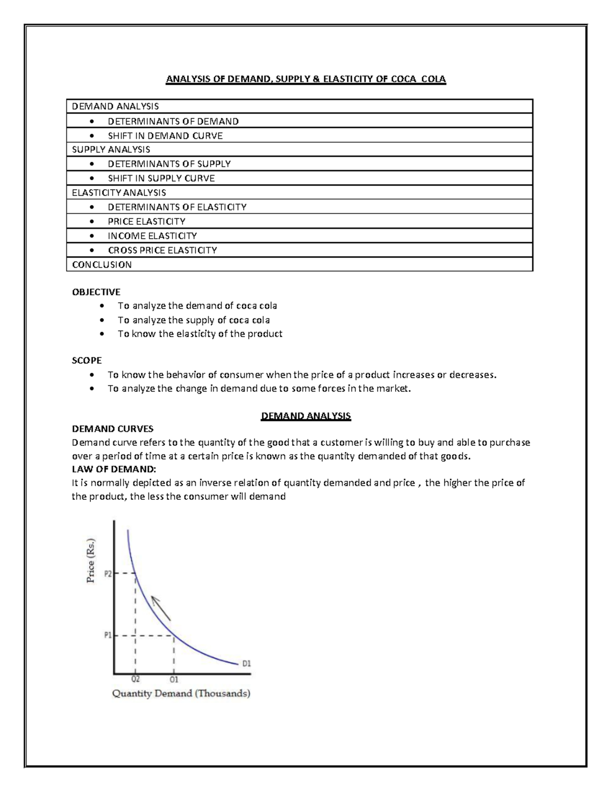 554752431-Coca-Cola - ANALYSIS OF DEMAND, SUPPLY & ELASTICITY OF COCA ...