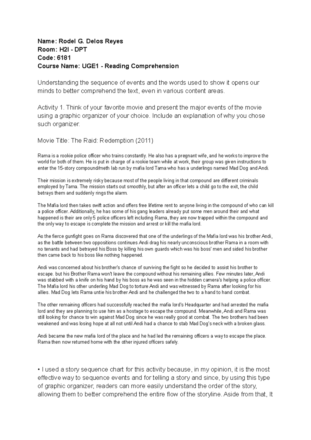 UGE1 - Combining - Name: Rodel G. Delos Reyes Room: H2I - DPT Code ...