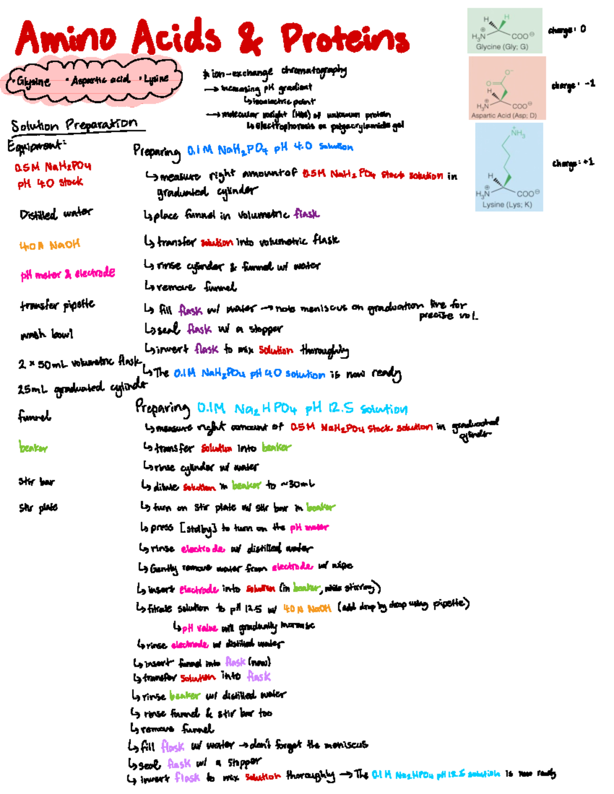 BCH2333 Amino Acids Lab - Amino Acids & Proteins charge:O · Me:Aspartic ...