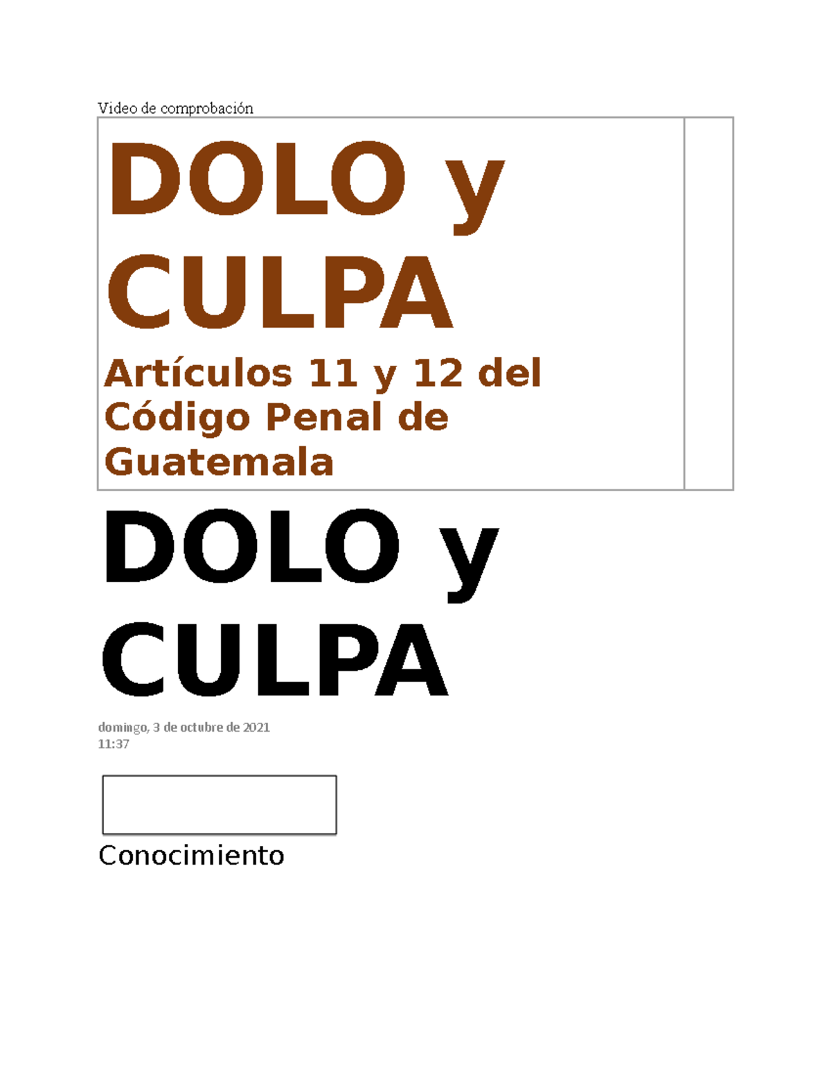 Diferencia entre dolo directo y dolo culposo - Video de comprobación ...
