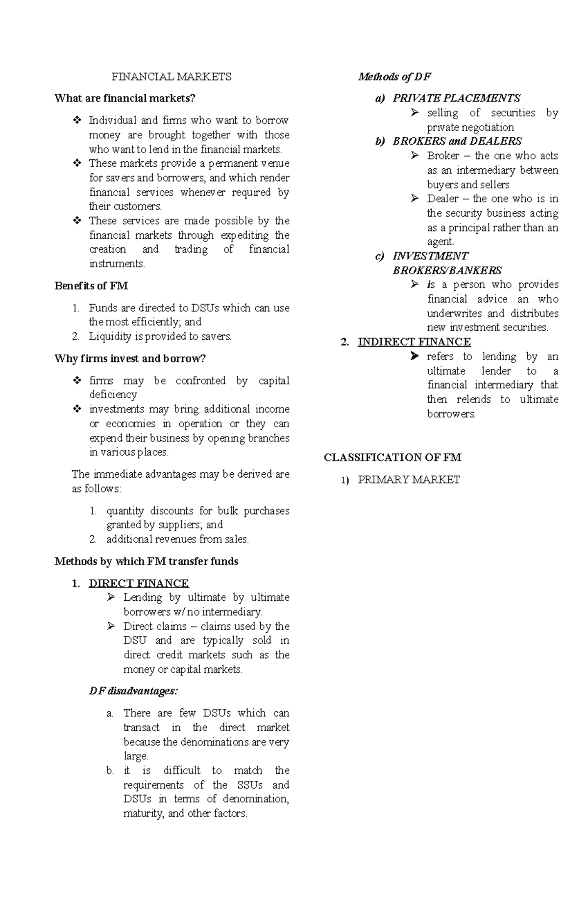 Financial Markets - FINANCIAL MARKETS What are financial markets ...