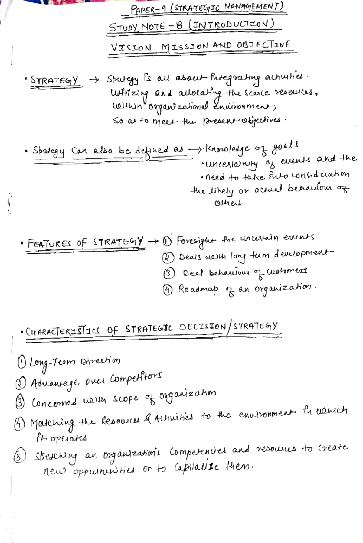 SM Handwritten Notes - b.com programe - Studocu