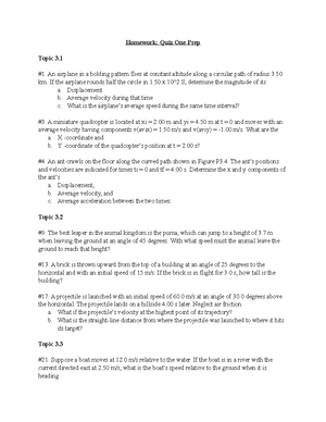 Introduction to Physics I, Newton's Law of Motion [ Questions and ...