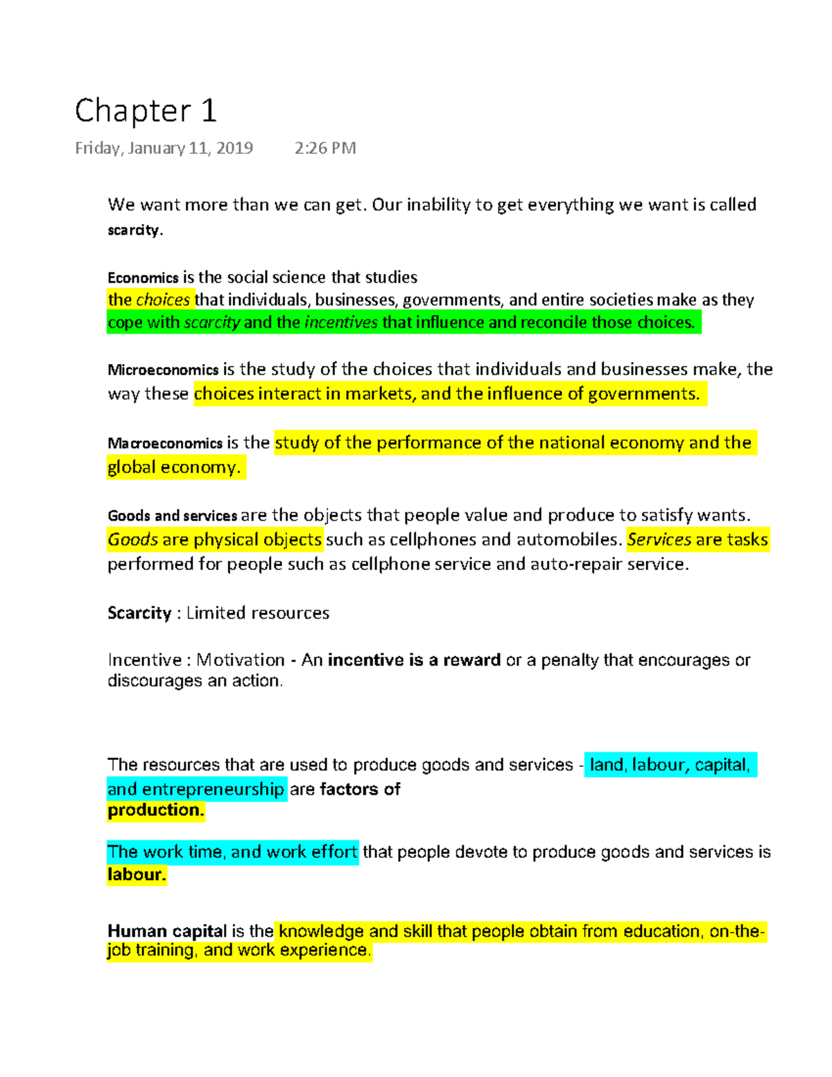 Chapter 1 - From textbook - Chapter 1 Friday, January 11, 2019 2:26 PM ...