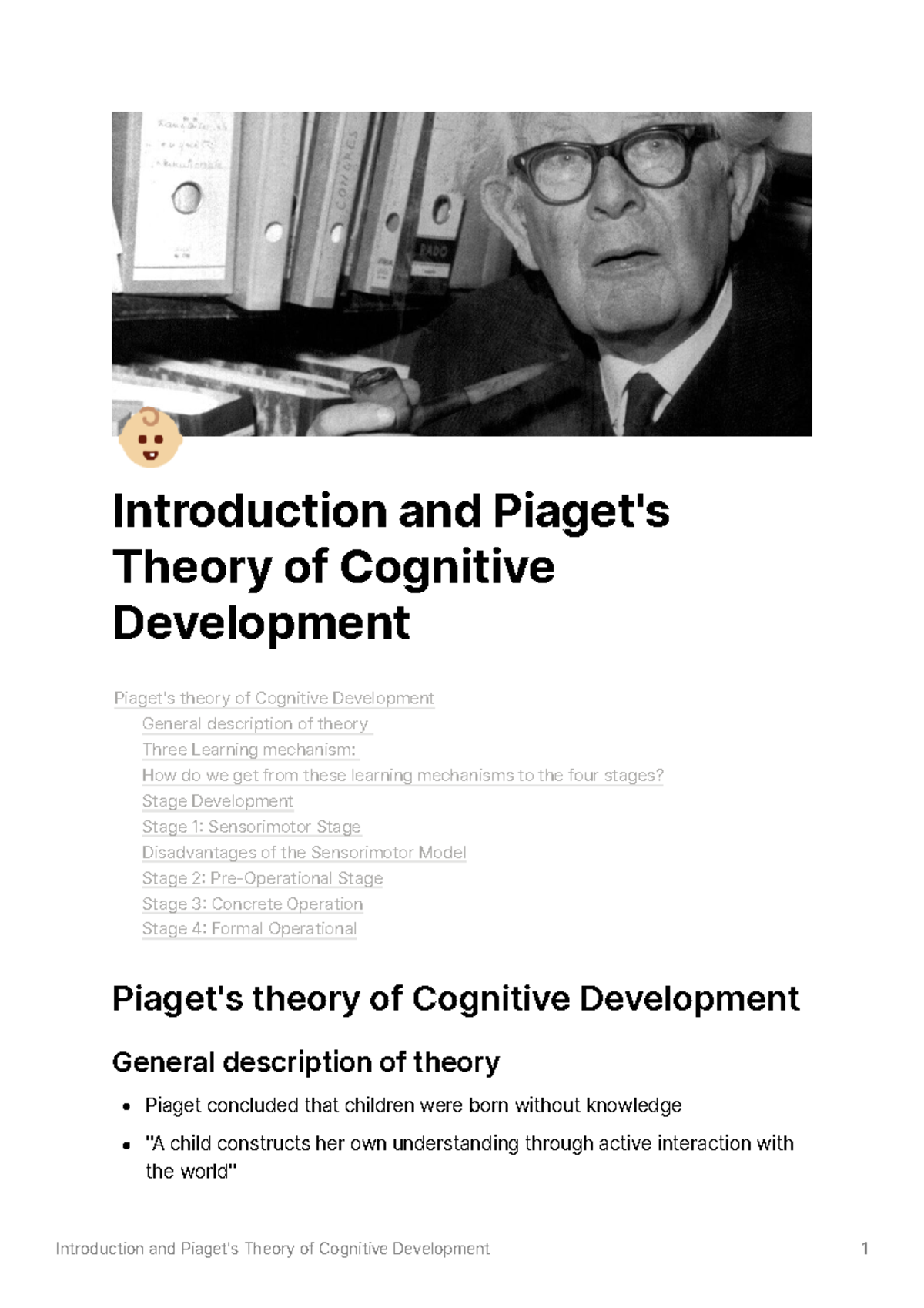 Introduction and Piagets Theory of Cognitive Development - Introduction ...
