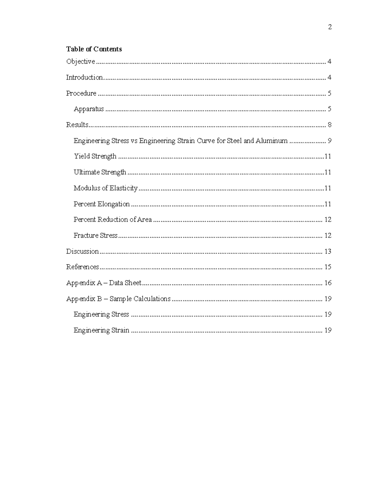 2nd Lab Report - Table of Contents Ultimate strength, which is the ...