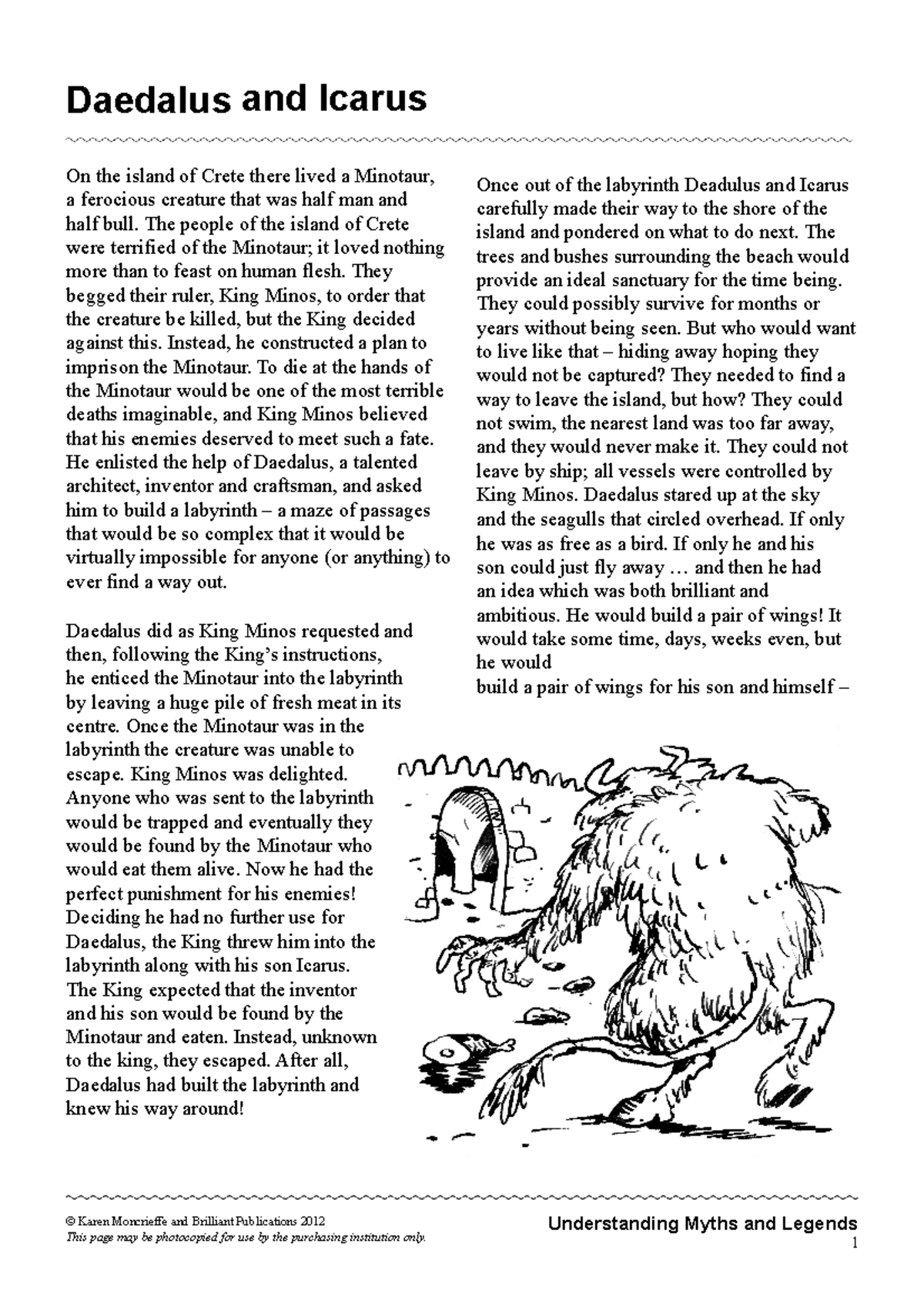 Greek Mythology - Daedalus and Icarus - Daedalus and Icarus On the ...