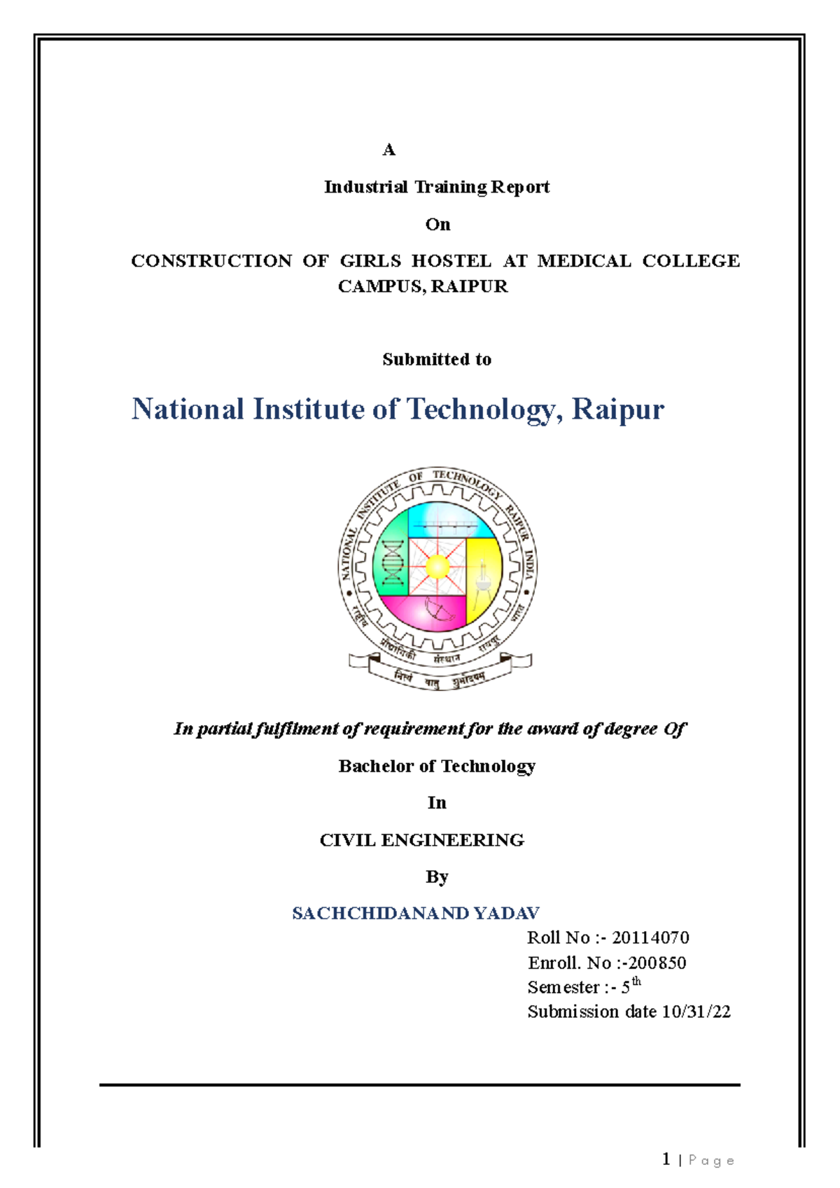 2011 4070 Internship Report Sachchidanand Yadav.docx - Google Docs - A ...