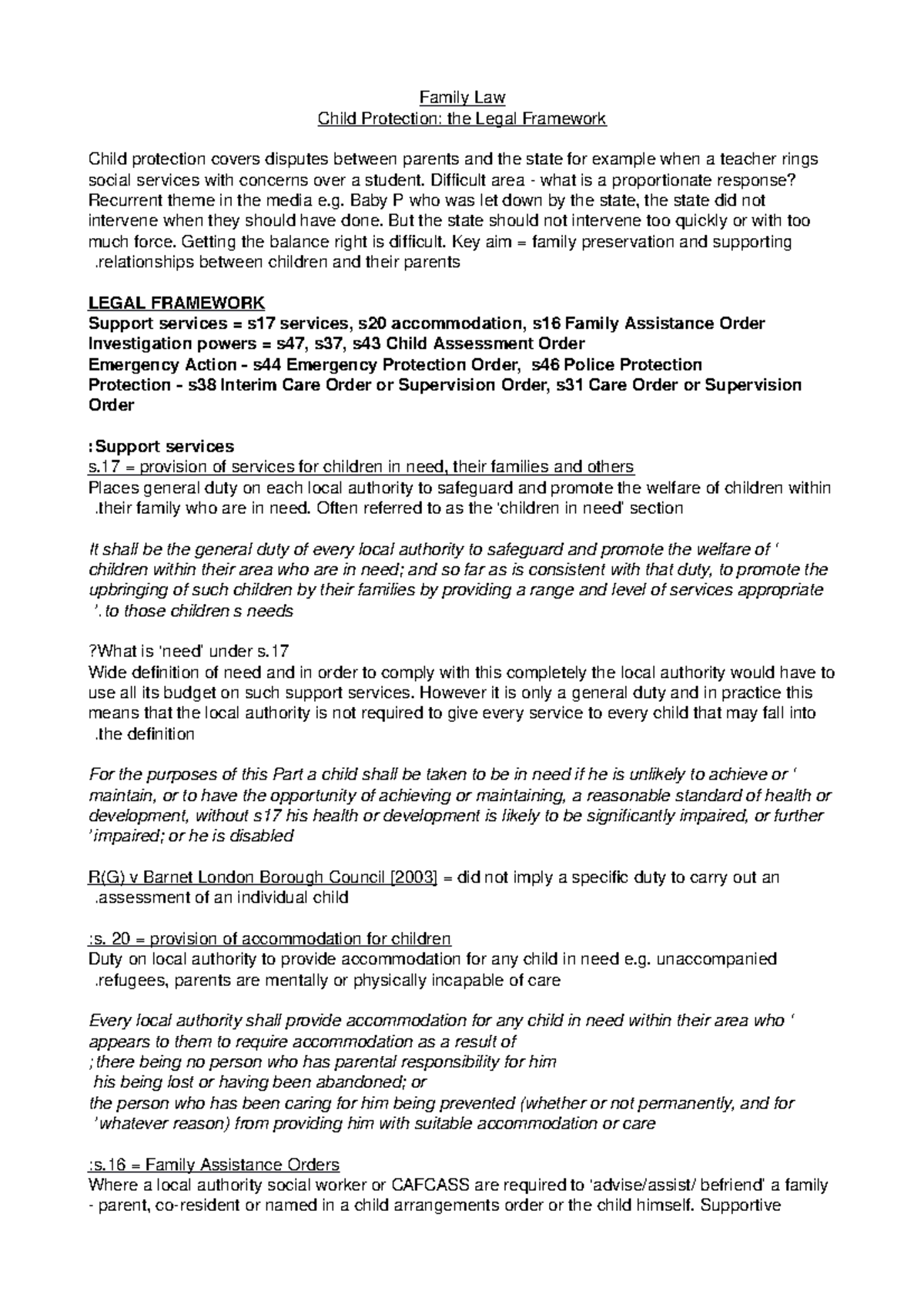 Family Law Child Protection- The Legal Framework - Family Law Child ...