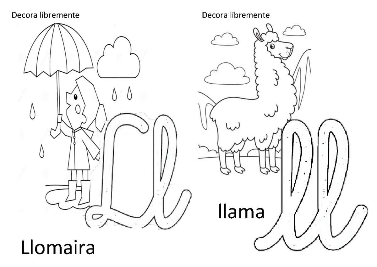 Letra ll LLenv - Llomaira llama Decora libremente Decora libremente ...