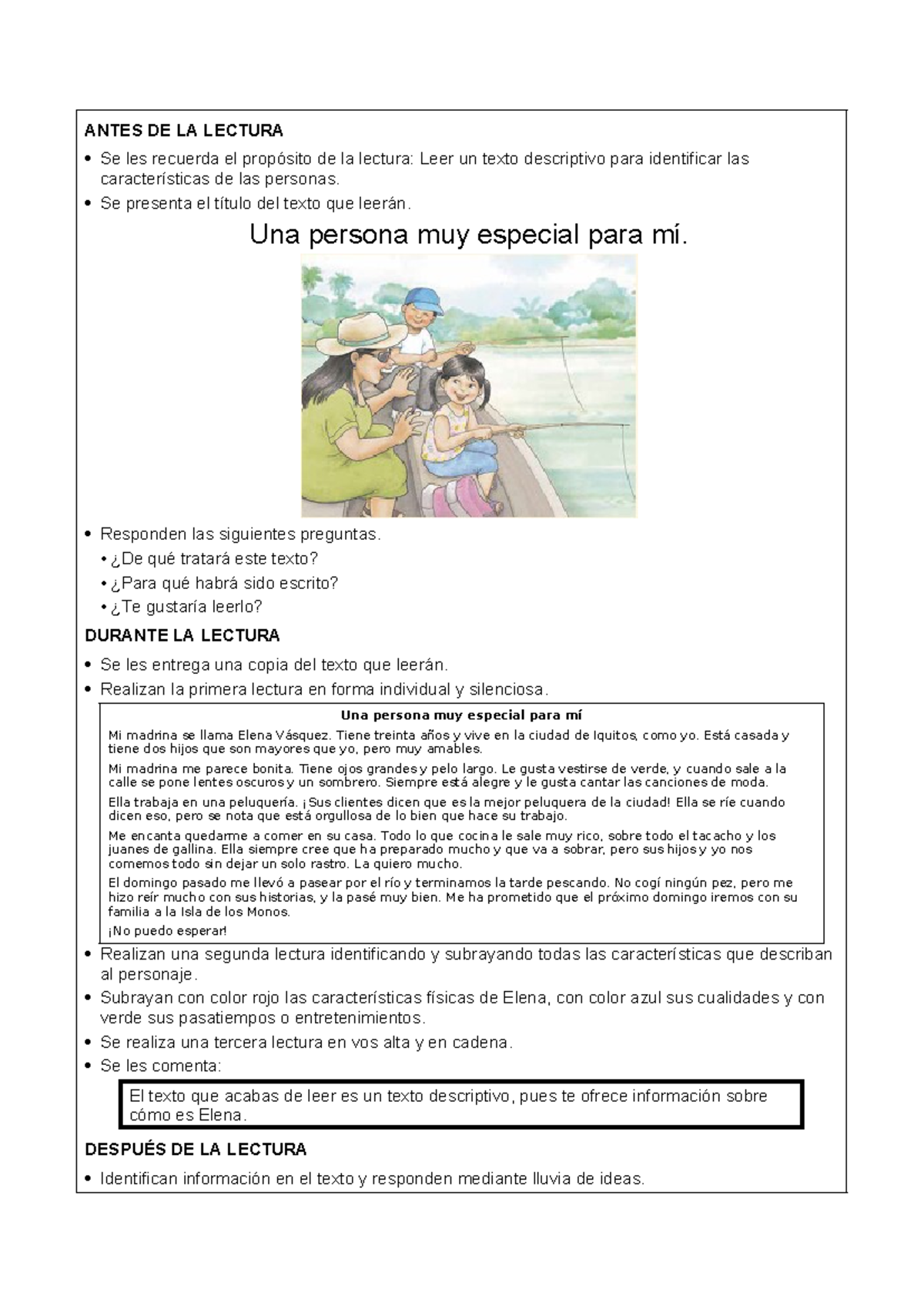 actividades Antes DE LA Lectura - ANTES DE LA LECTURA Se les recuerda ...