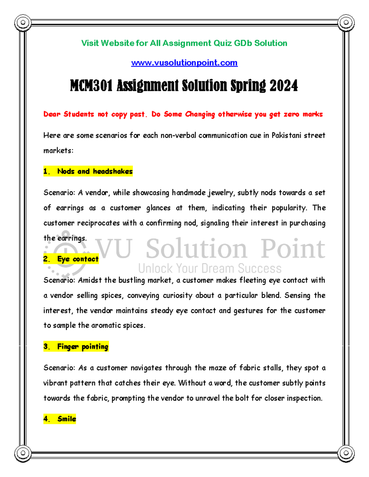 MCM301 Assignment Solution Spring 2024 (vusolutionpoint - Visit Website for All Assignment Quiz ...