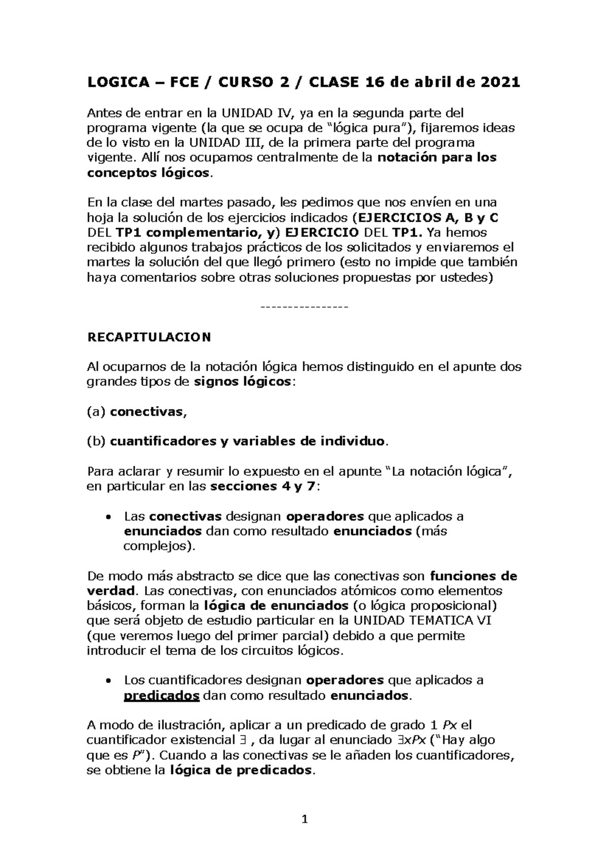Logica-clase 10 dfgd dfg fdg fgfd - LOGICA – FCE / CURSO 2 / CLASE 16 ...