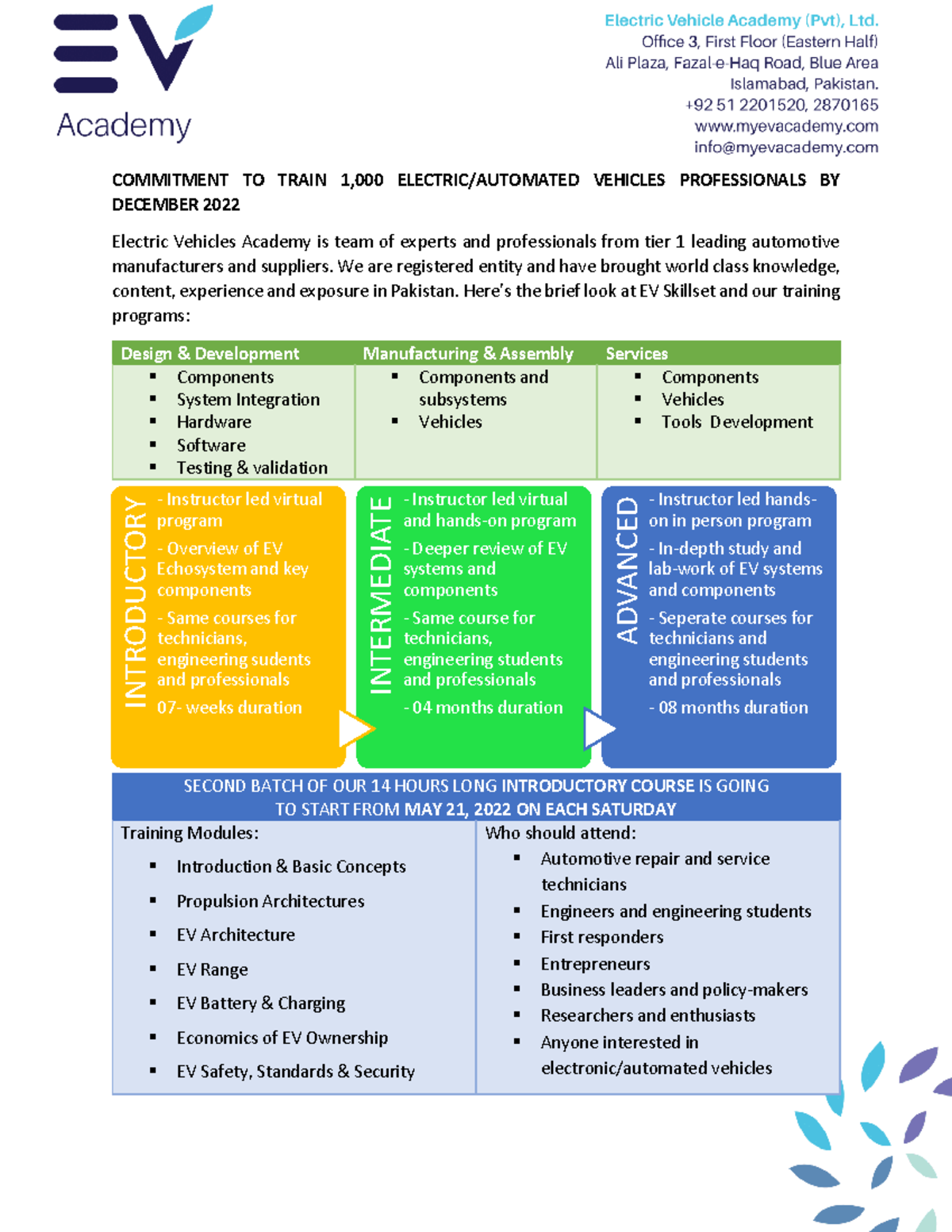 EVA Training Brochure - EV Testing and Evaluation. fda wafsa fdsaf dsa ...