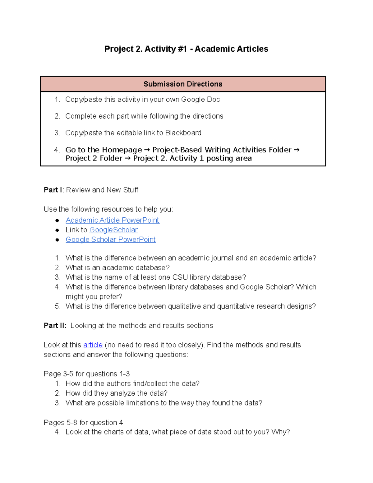 Project 2. Activity 1. (Web) - Project 2. Activity #1 - Academic ...