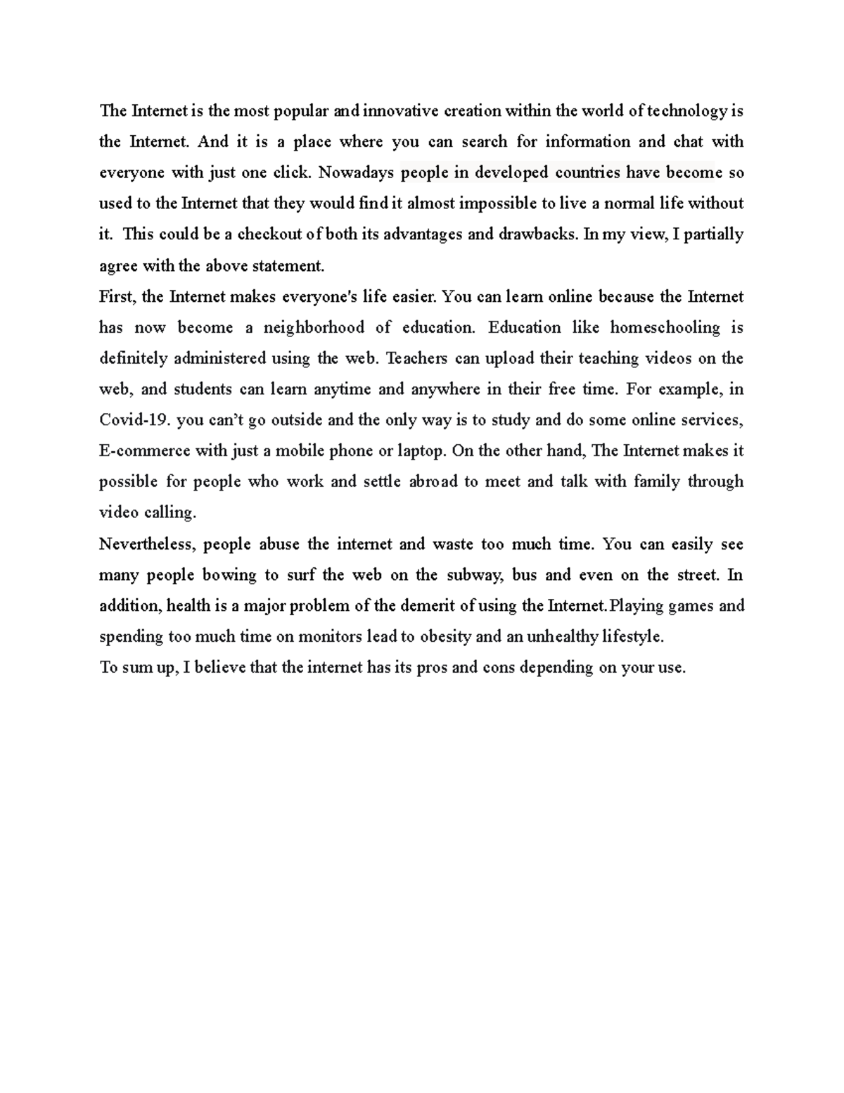 12323 - The internet - The Internet is the most popular and innovative ...