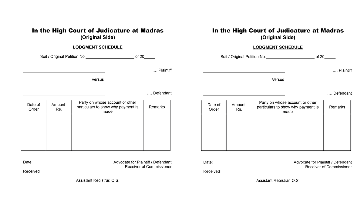 Logment-Schedule 2 - Study material - In the High Court of Judicature ...