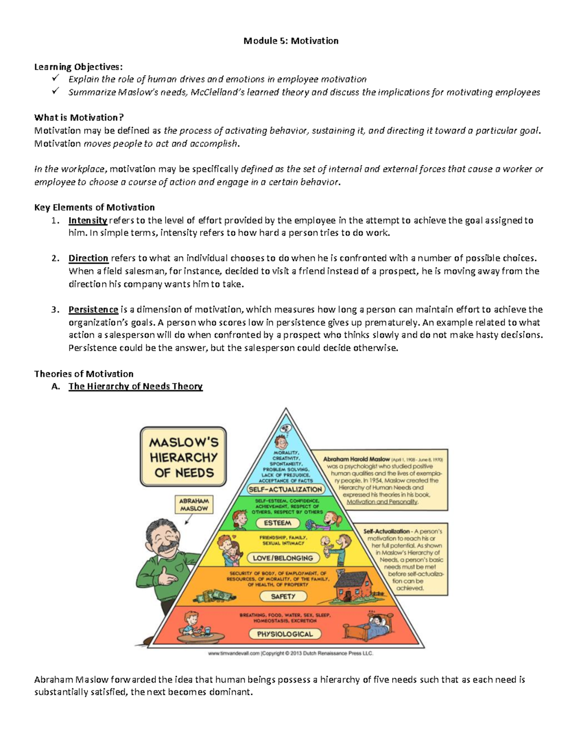 Module-5-Motivation - For reference - Module 5: Motivation Learning ...