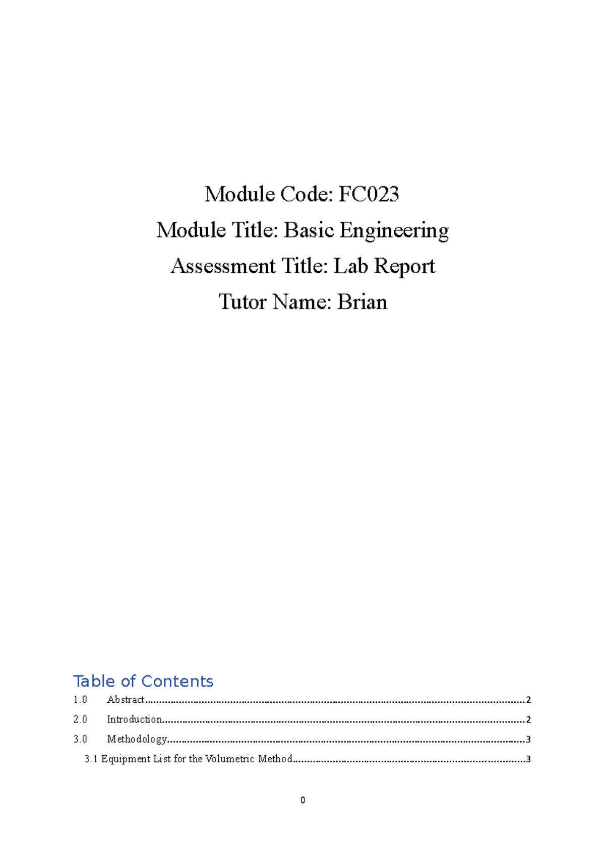 Lap Report 2 - Logbook Exercises - Module Code: FC Module Title: Basic ...