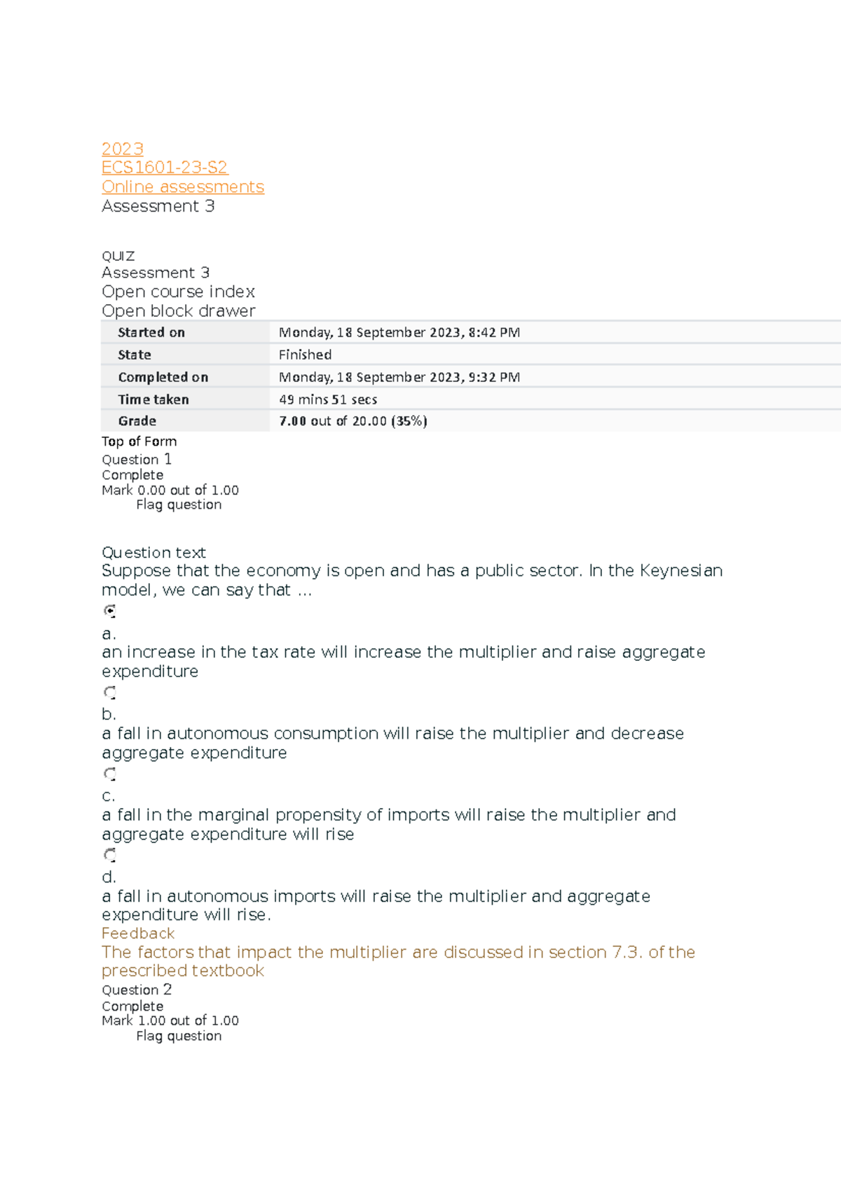 Compiled Practical ECS1601 - 2023 ECS1601-23-S Online assessments ...