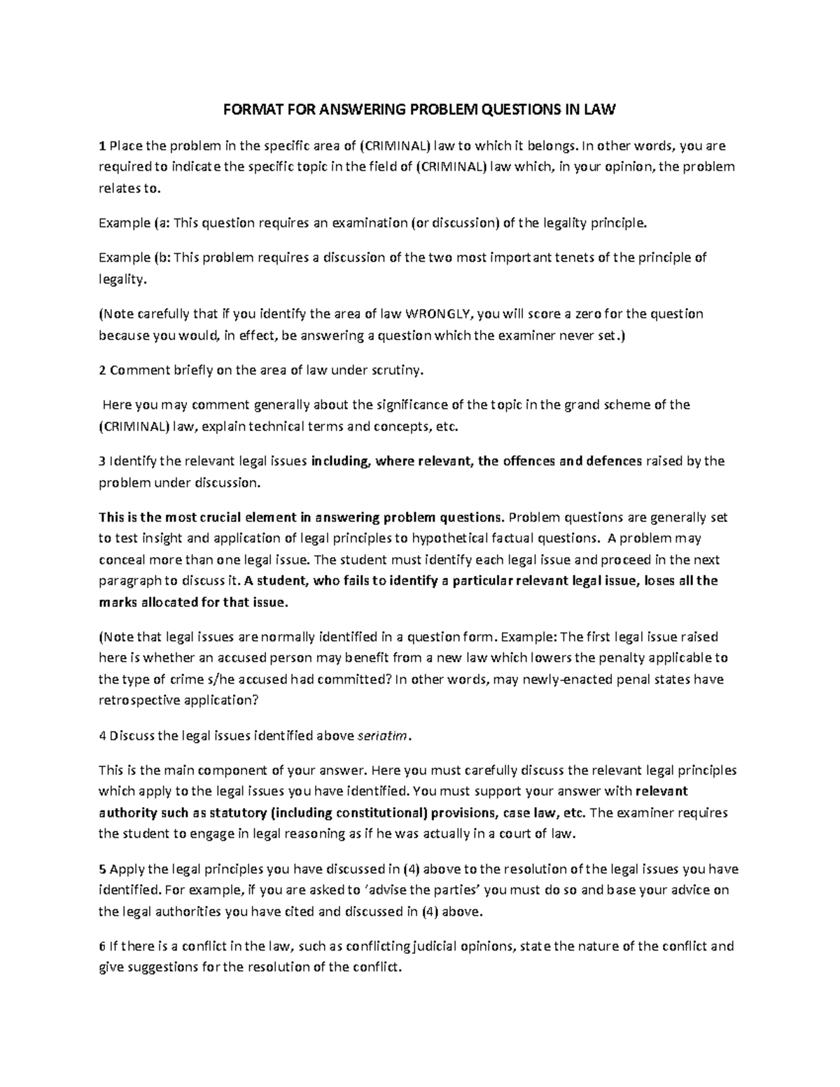 HOW TO Answer long questions in exams - FORMAT FOR ANSWERING PROBLEM ...