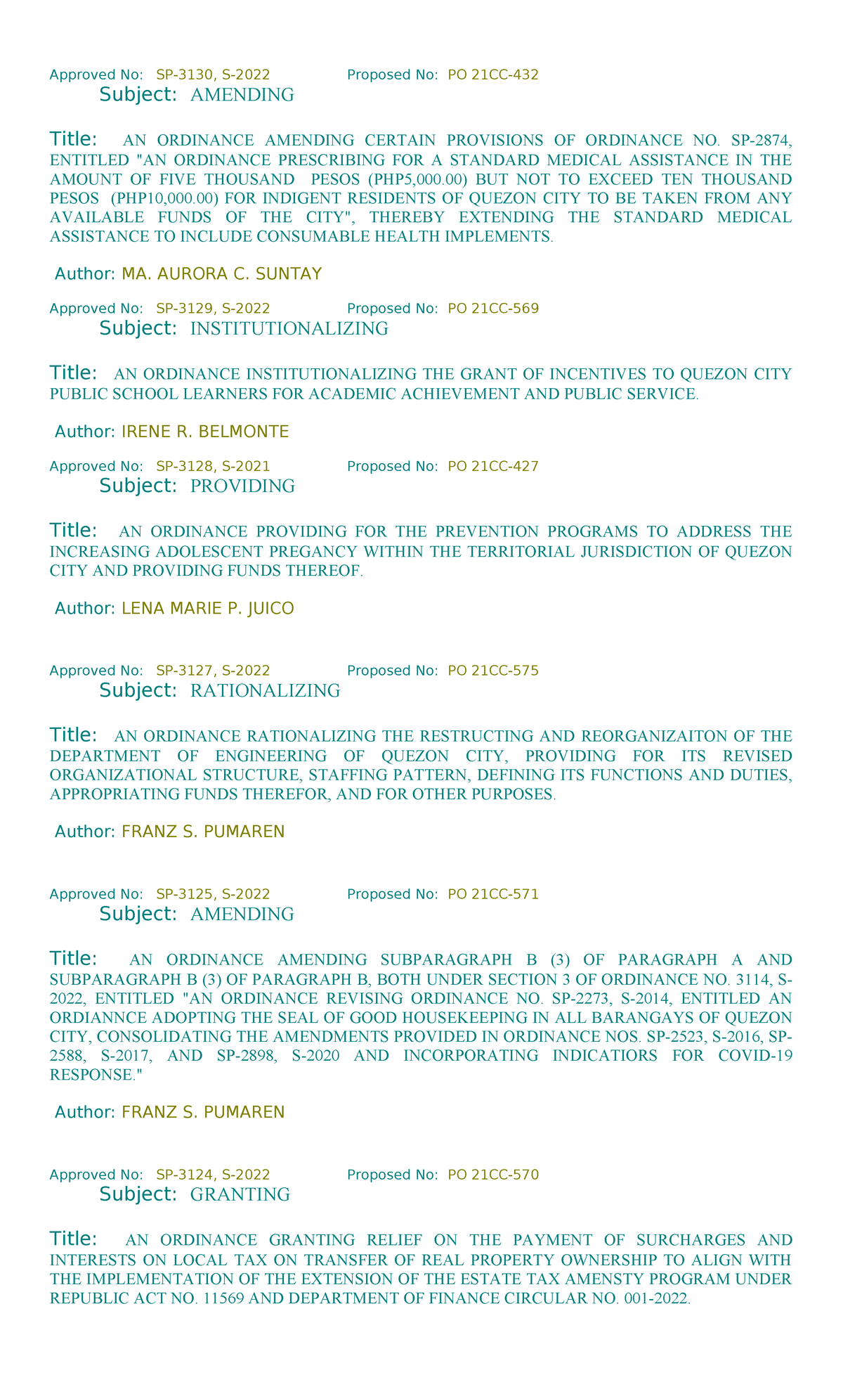 Ord 3093-3130 - sample - Approved No: SP-3130, S-2022 Proposed No: PO 21CC- Subject: AMENDING ...