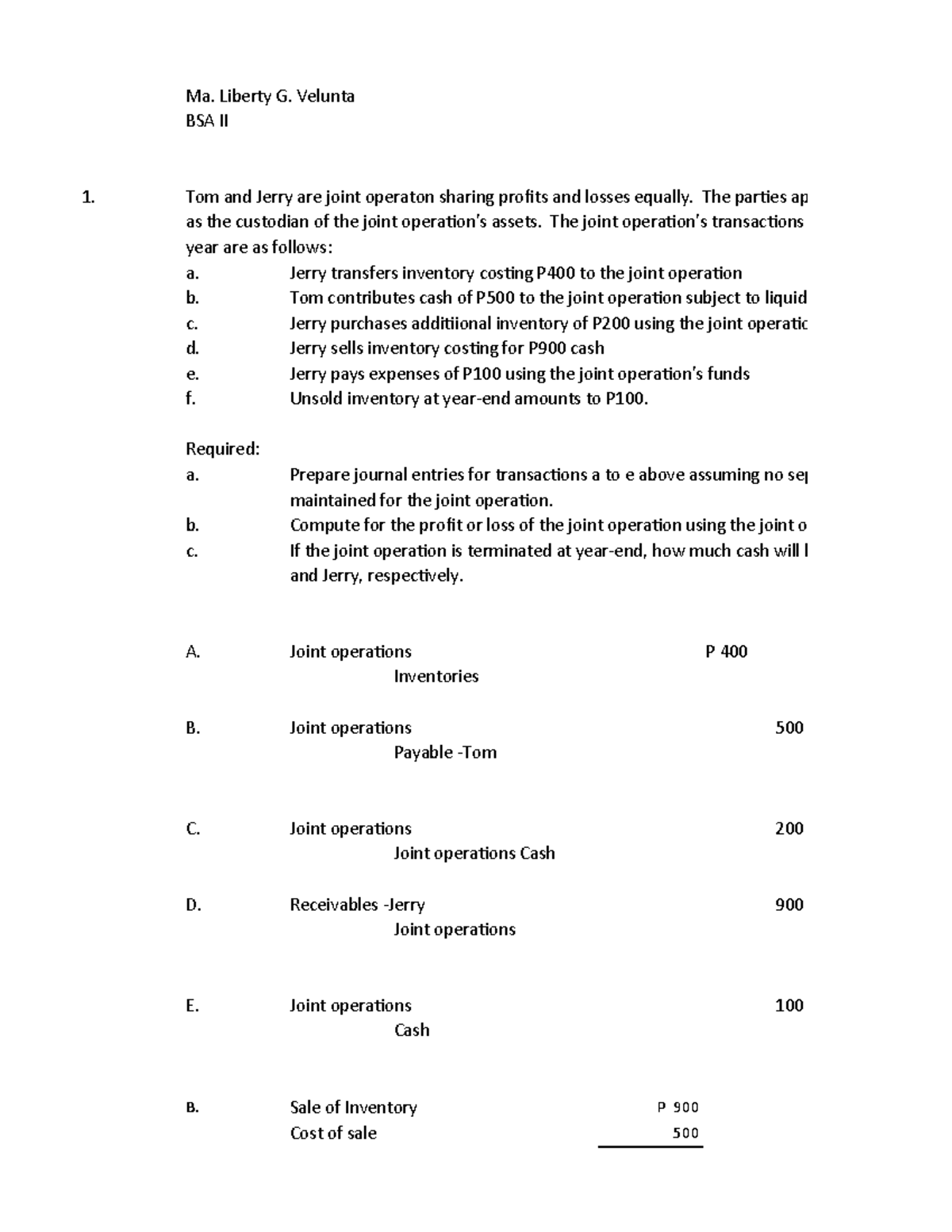 Special Transactions - BS accountancy - Studocu