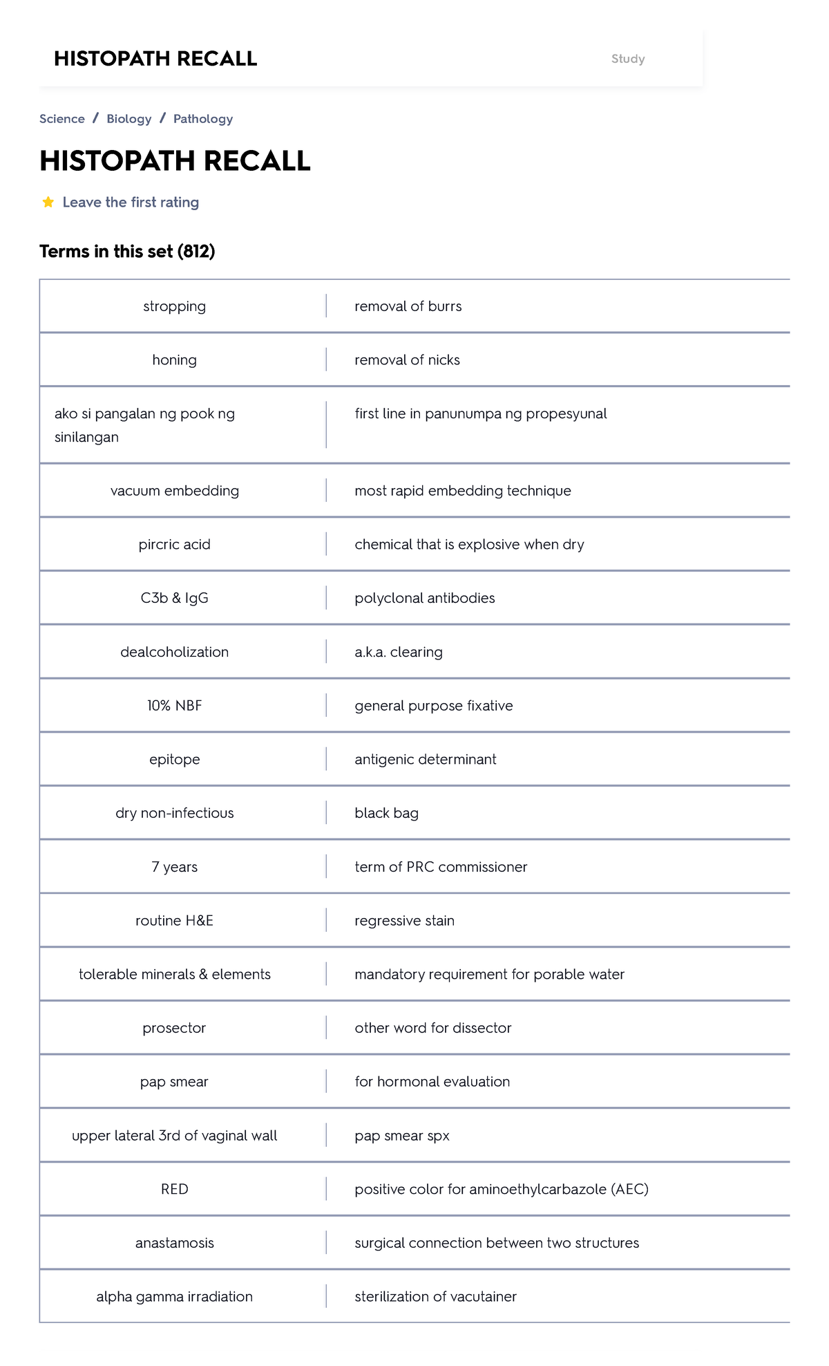 (Histo) Histopath Recall - HISTOPATH RECALL Leave the first rating ...