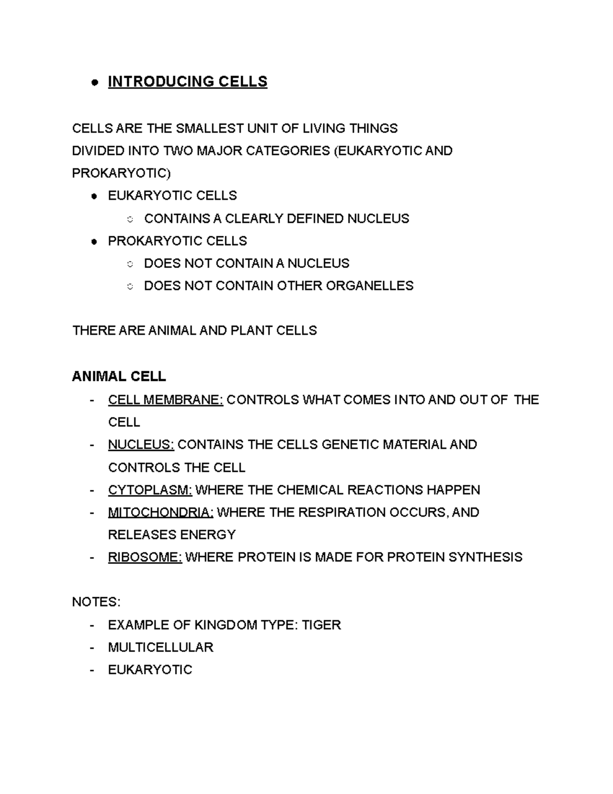 Introduction to Cells - INTRODUCING CELLS CELLS ARE THE SMALLEST UNIT ...