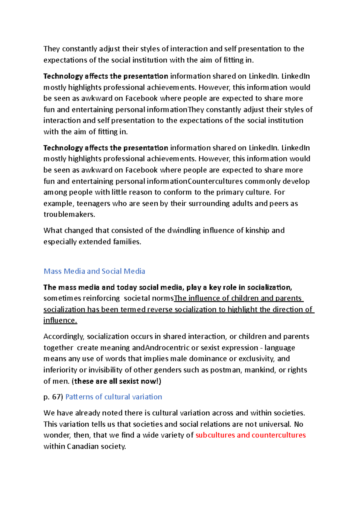 Social Roles - 100%helpful - They constantly adjust their styles of ...