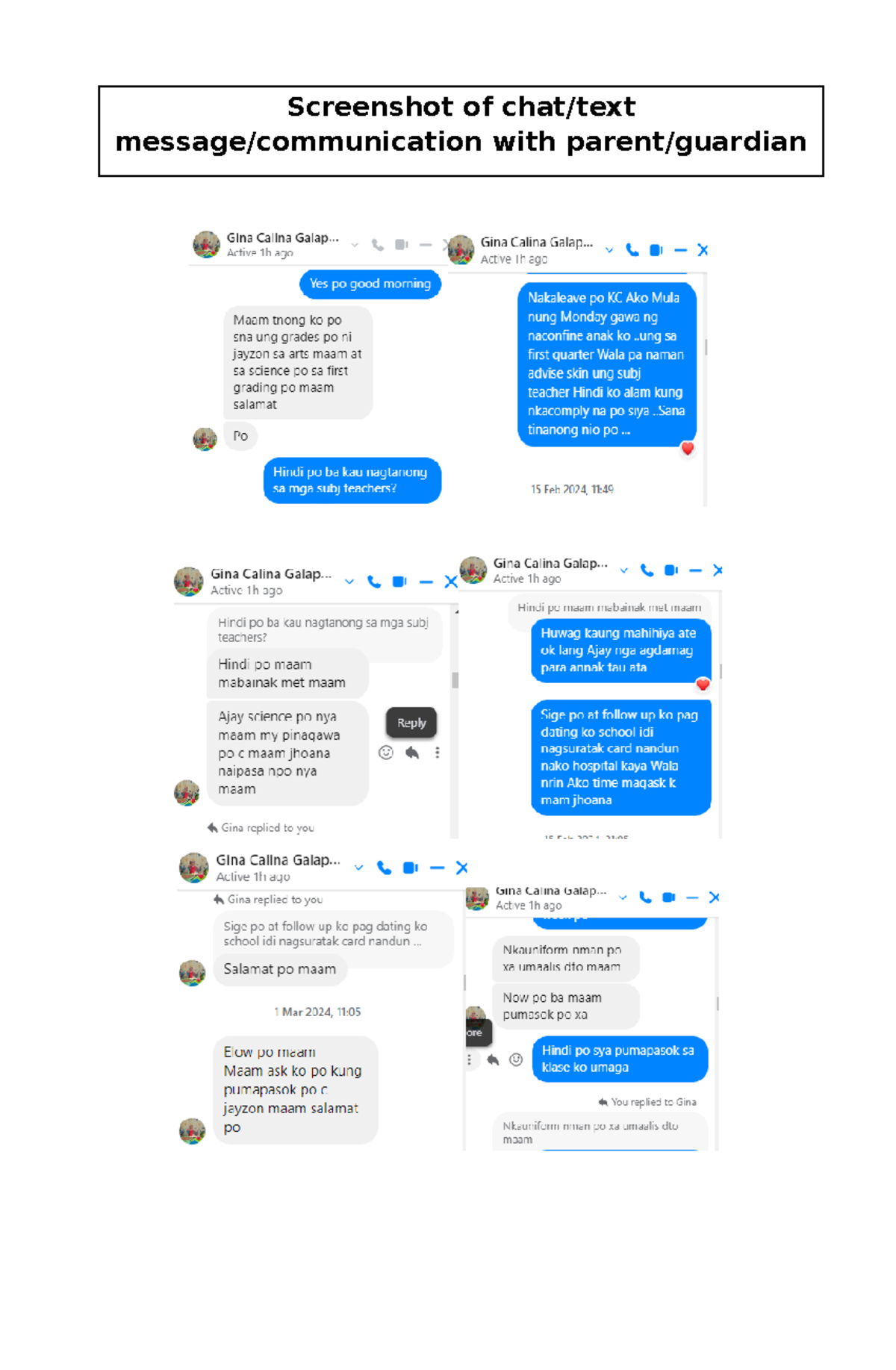 Communication - notes - Screenshot of with Gina Calina Galap. Gina ...