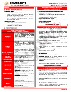 HEMA 2 LEC WEEK 5 - OLFU-QC - HEMA312LEC | Regulatory and Fibrinolytic ...