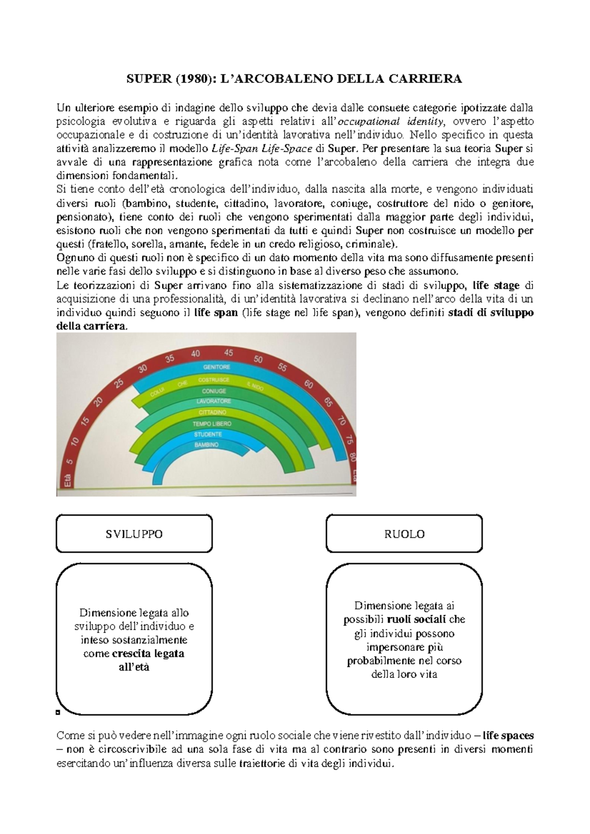 Psicologia del ciclo di vita 3 - SUPER (1980): L’ARCOBALENO DELLA ...