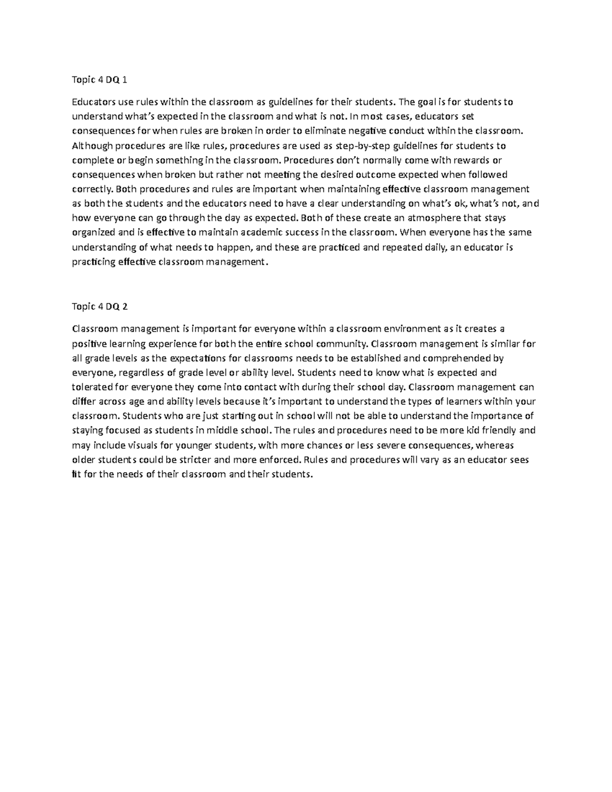 Topic 4 Discussion Questions - ELM-250 - GCU - Studocu