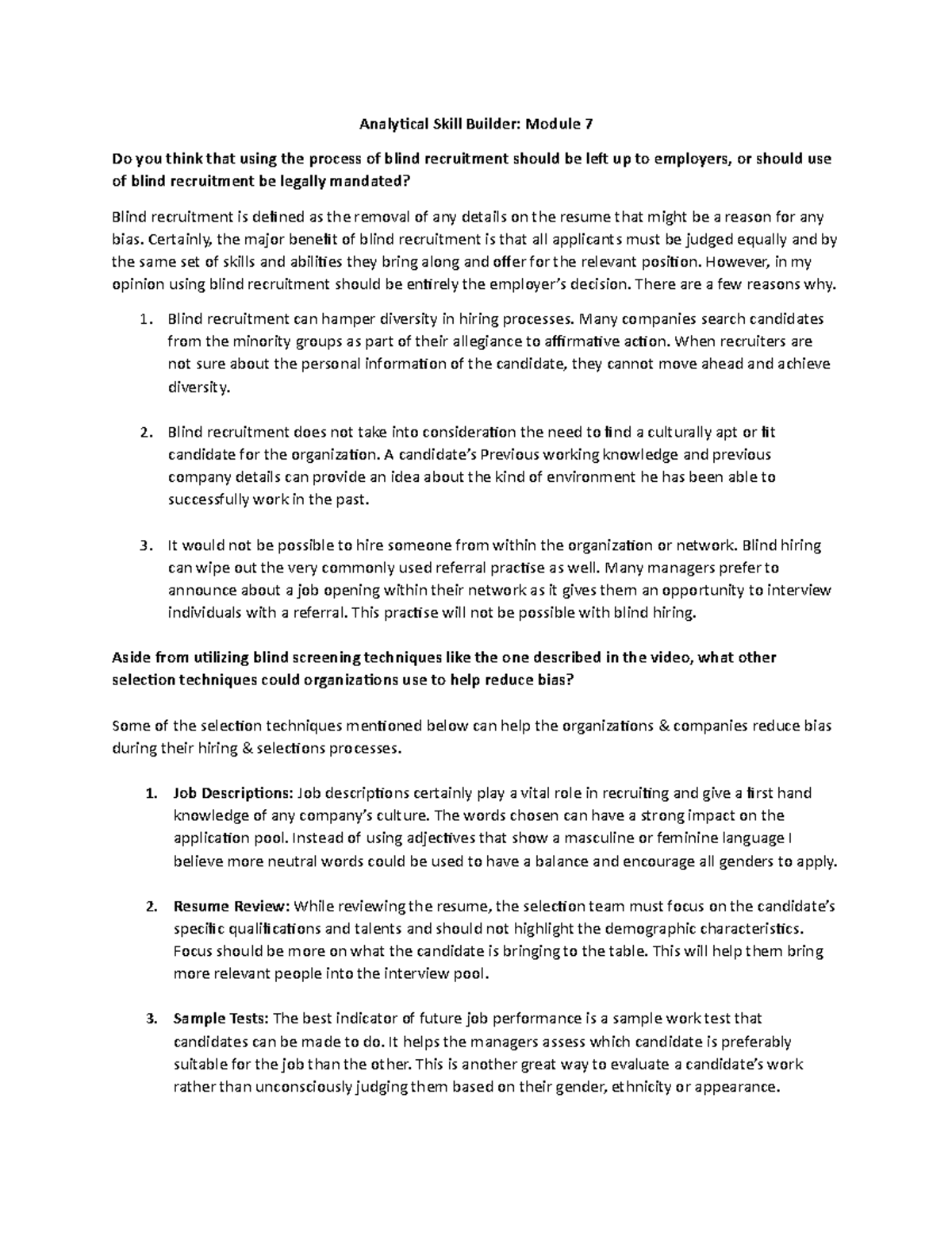 ASB 7 - analytical skill buikder - Analytical Skill Builder: Module 7 ...