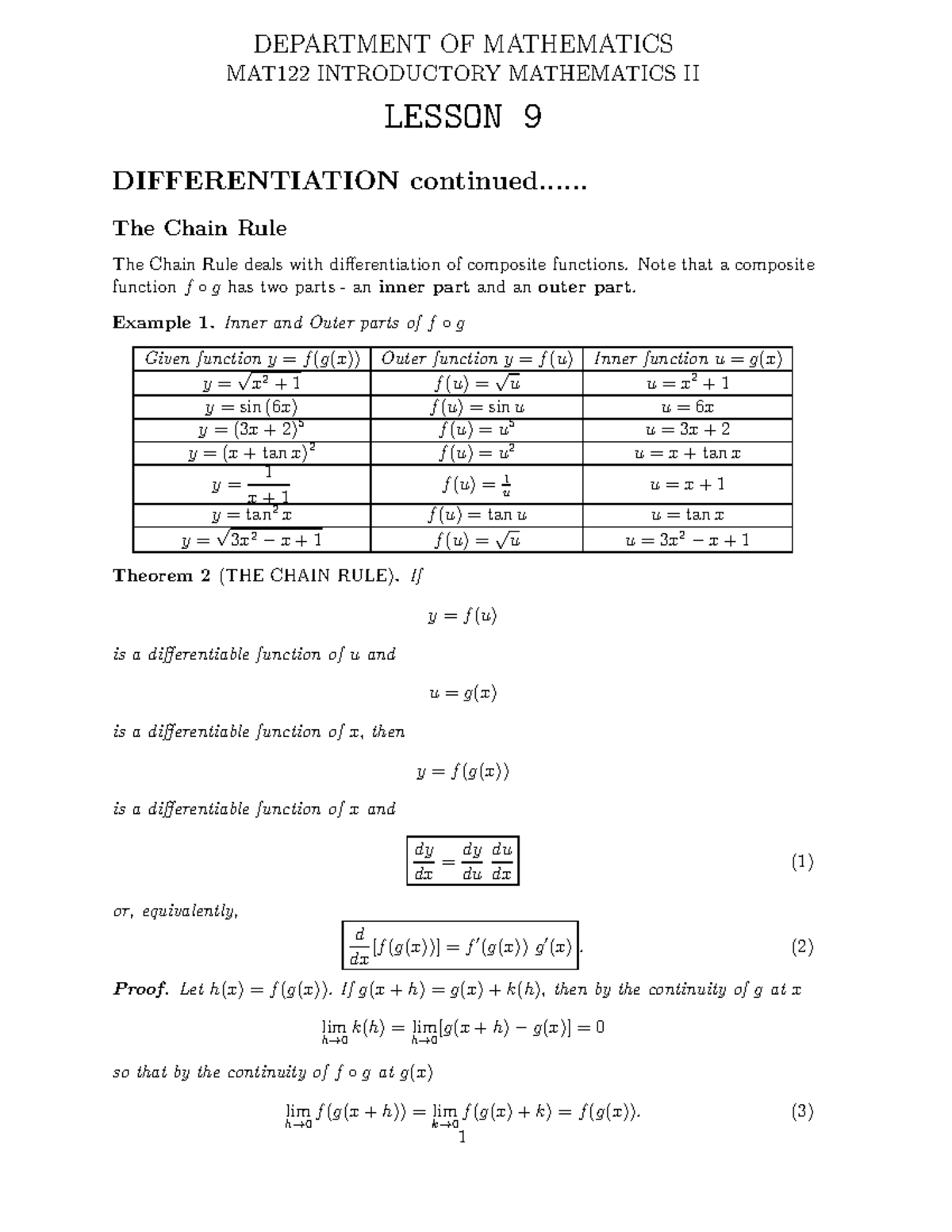 MAT122- Lesson 9(2022-2023 Sem 2) - DEPARTMENT OF MATHEMATICS MAT122 ...