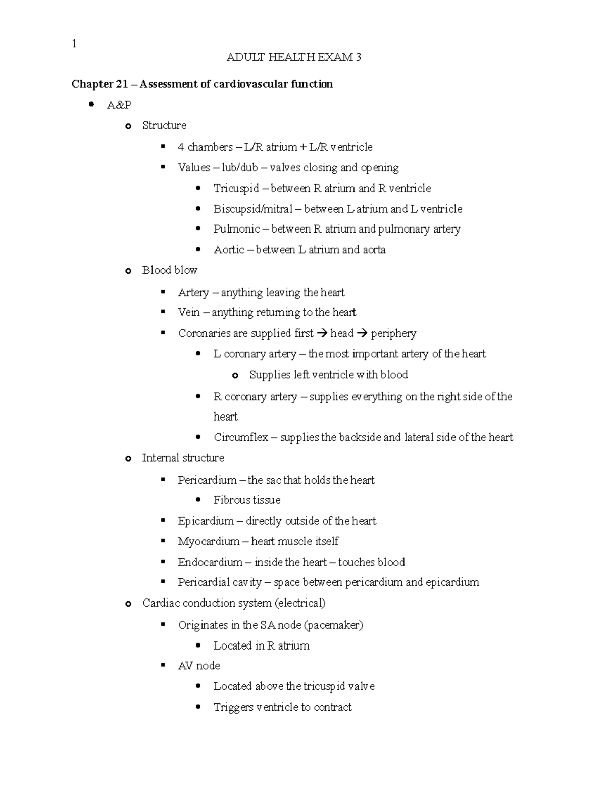 Adult health 2 EXAM 3 - ADULT HEALTH EXAM 3 Chapter 21 – Assessment of ...