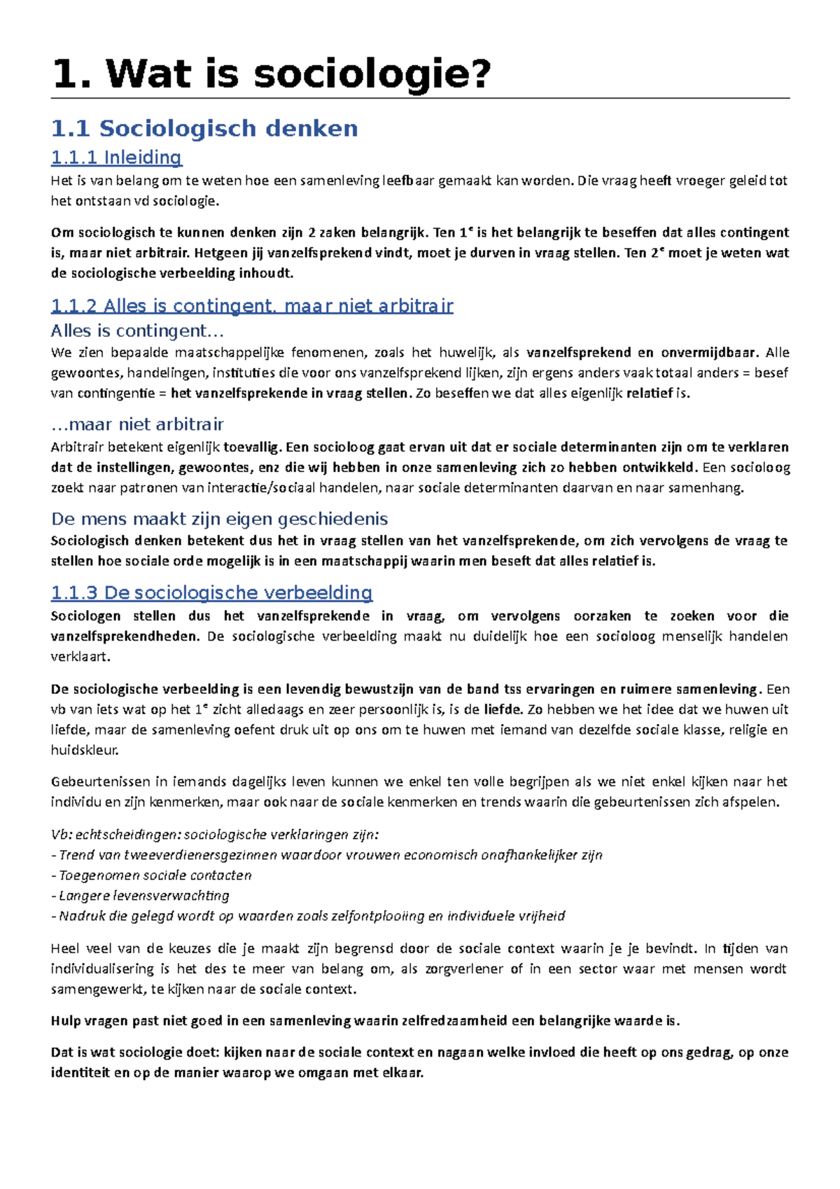 Sociologische basisbegrippen - 1. Wat is sociologie? 1 Sociologisch ...
