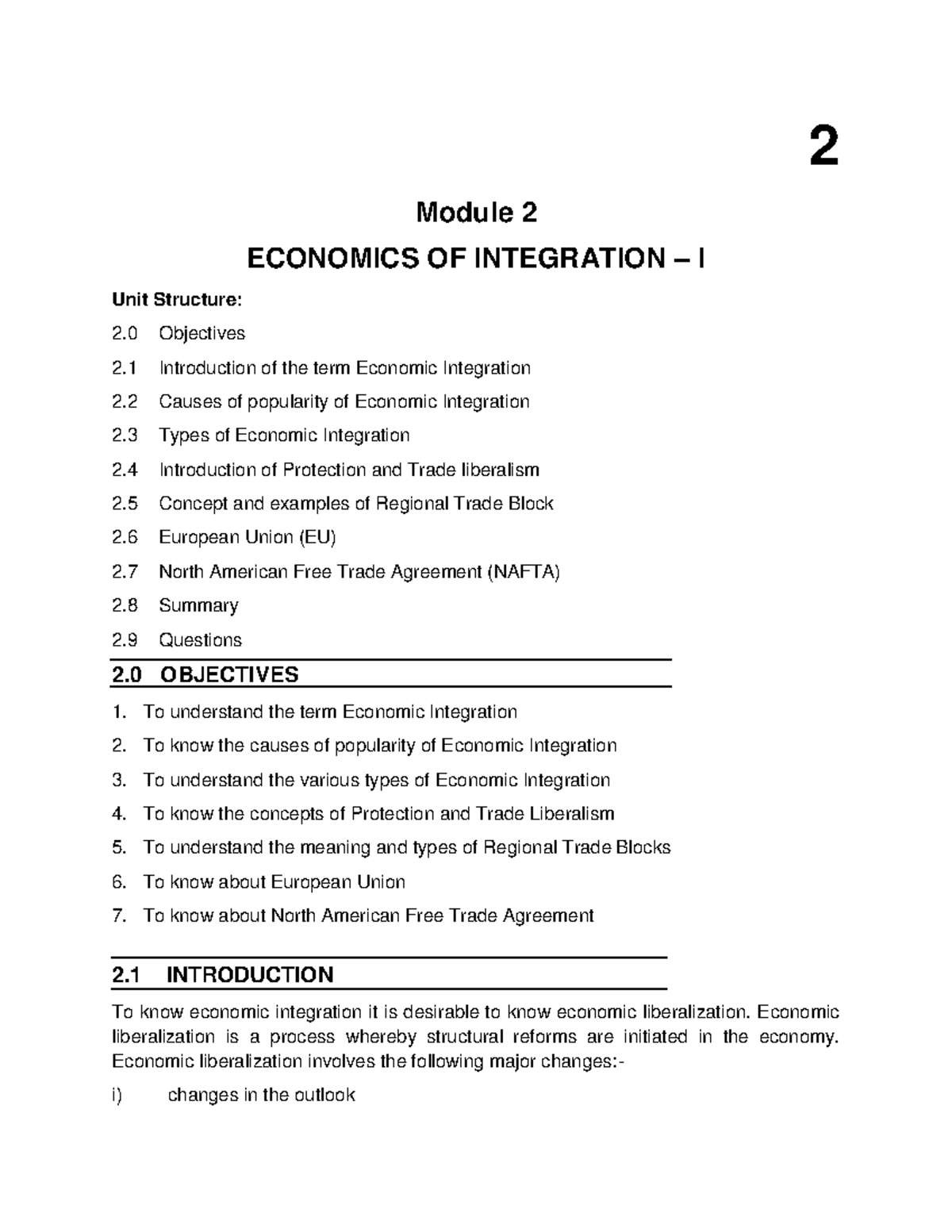 Economics of Global Trade chapter 2 - 2 Module 2 ECONOMICS OF ...