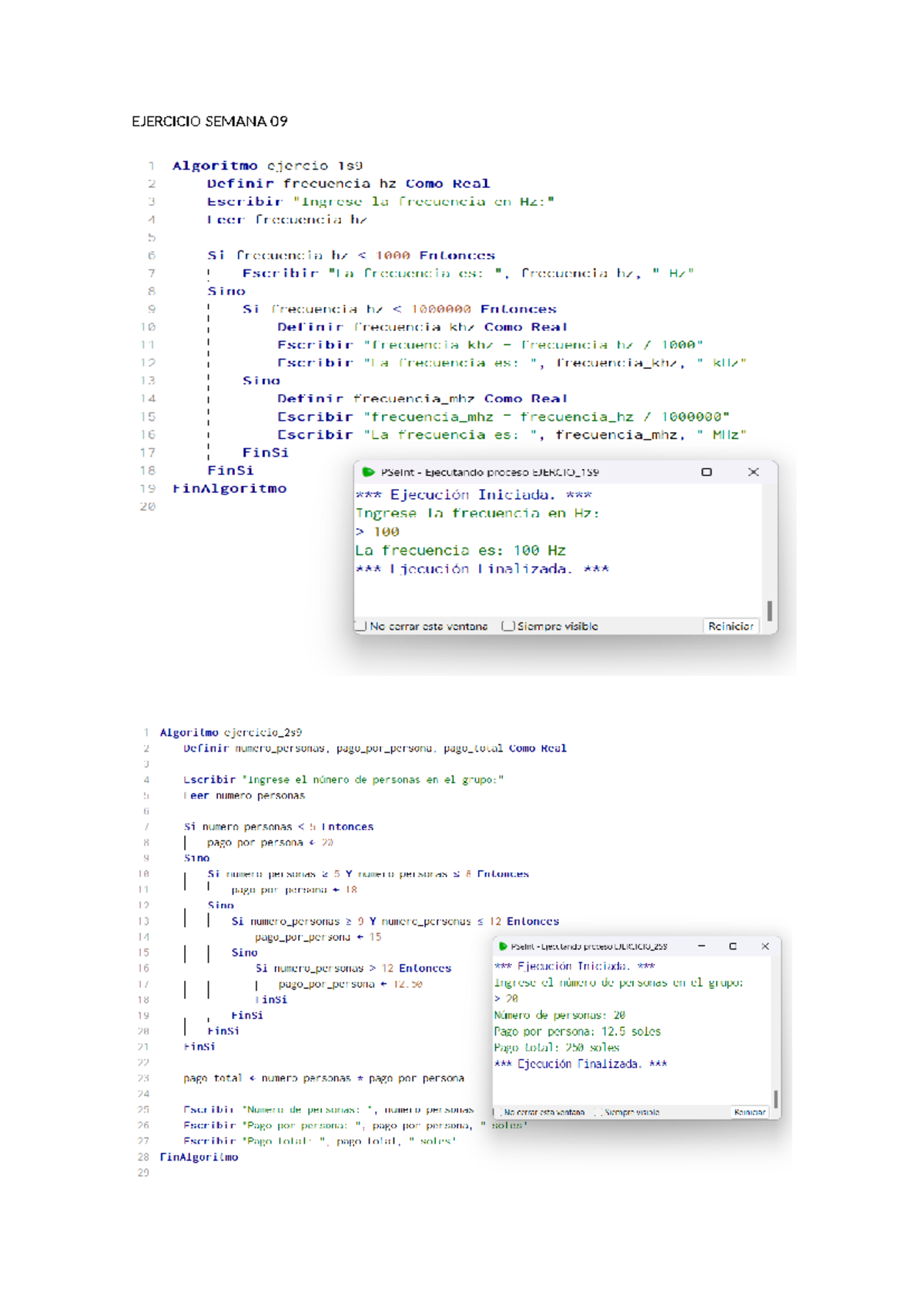 Principios de algoritmos S09y S10 - EJERCICIO SEMANA - Studocu