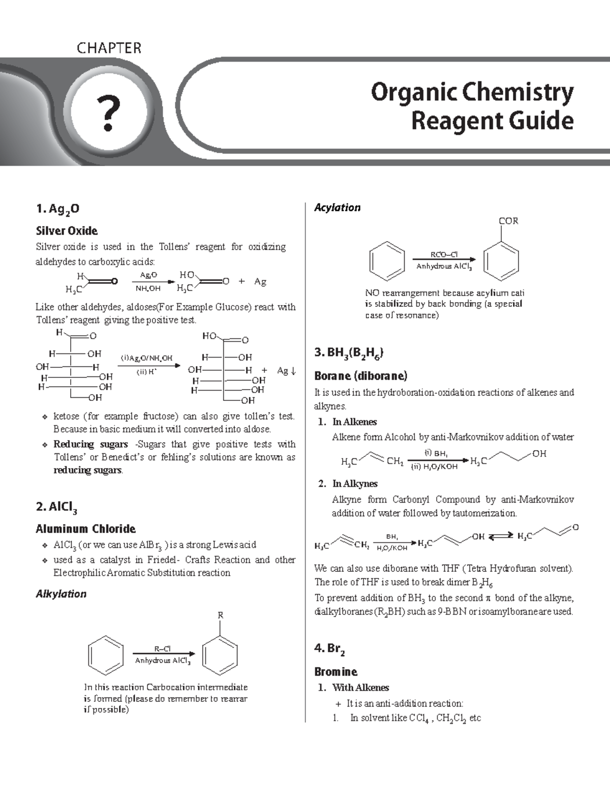 Organic Chemistry -Reagent Guide - 1. Ag2O Silver Oxide Silver oxide is ...