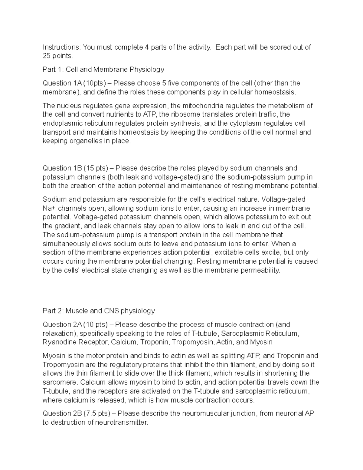 PHIS 206 Activity 1 - Instructions: You must complete 4 parts of the ...