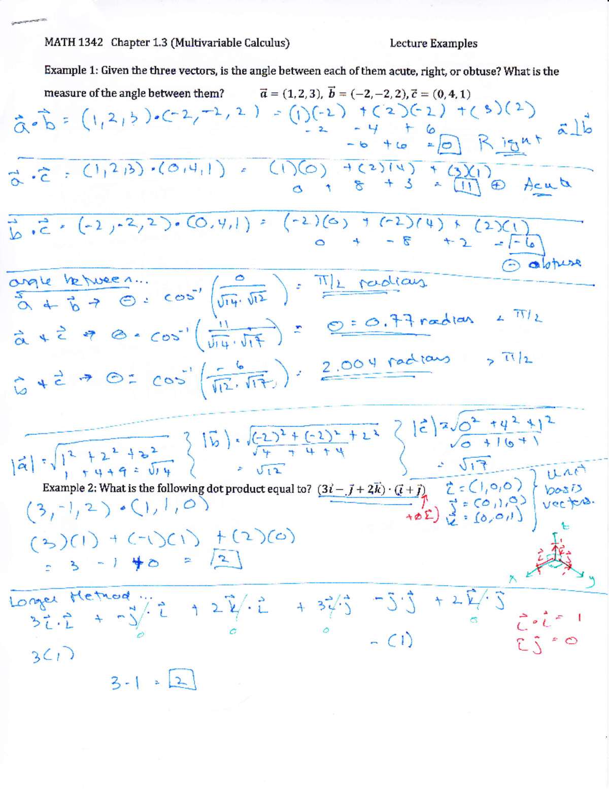 Calc2 Lect Ex Ch1 - nnnnnn - MATH 1342 Chapter 1 (Multivariable Calculus) Lecture Examples ...