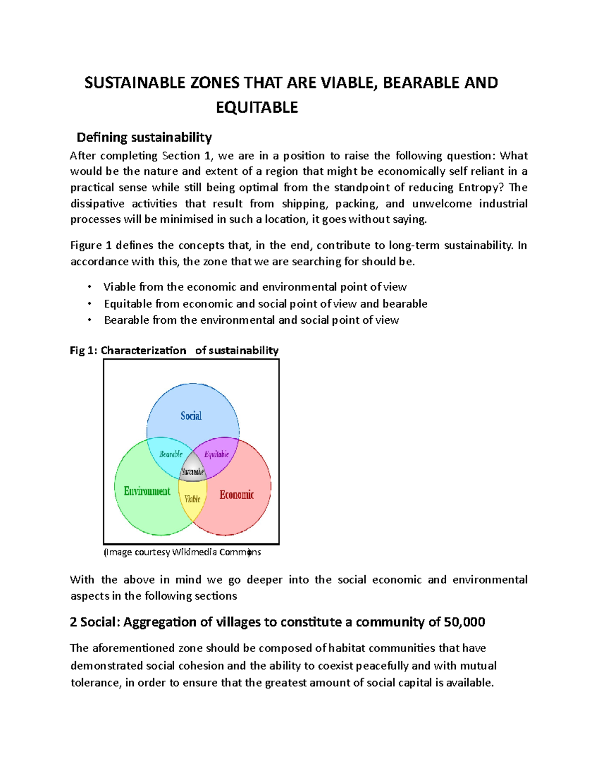 Sustainable Zones THAT ARE Viable Bearable AND Equitable - SUSTAINABLE ...