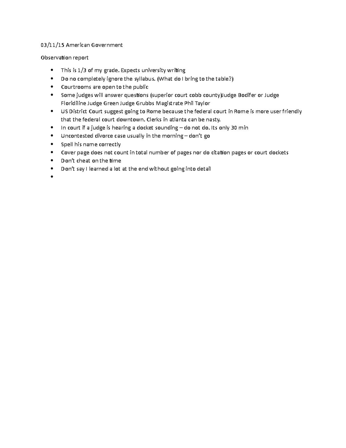 American Government POLS 1101 - 03/11/15 American Government ...