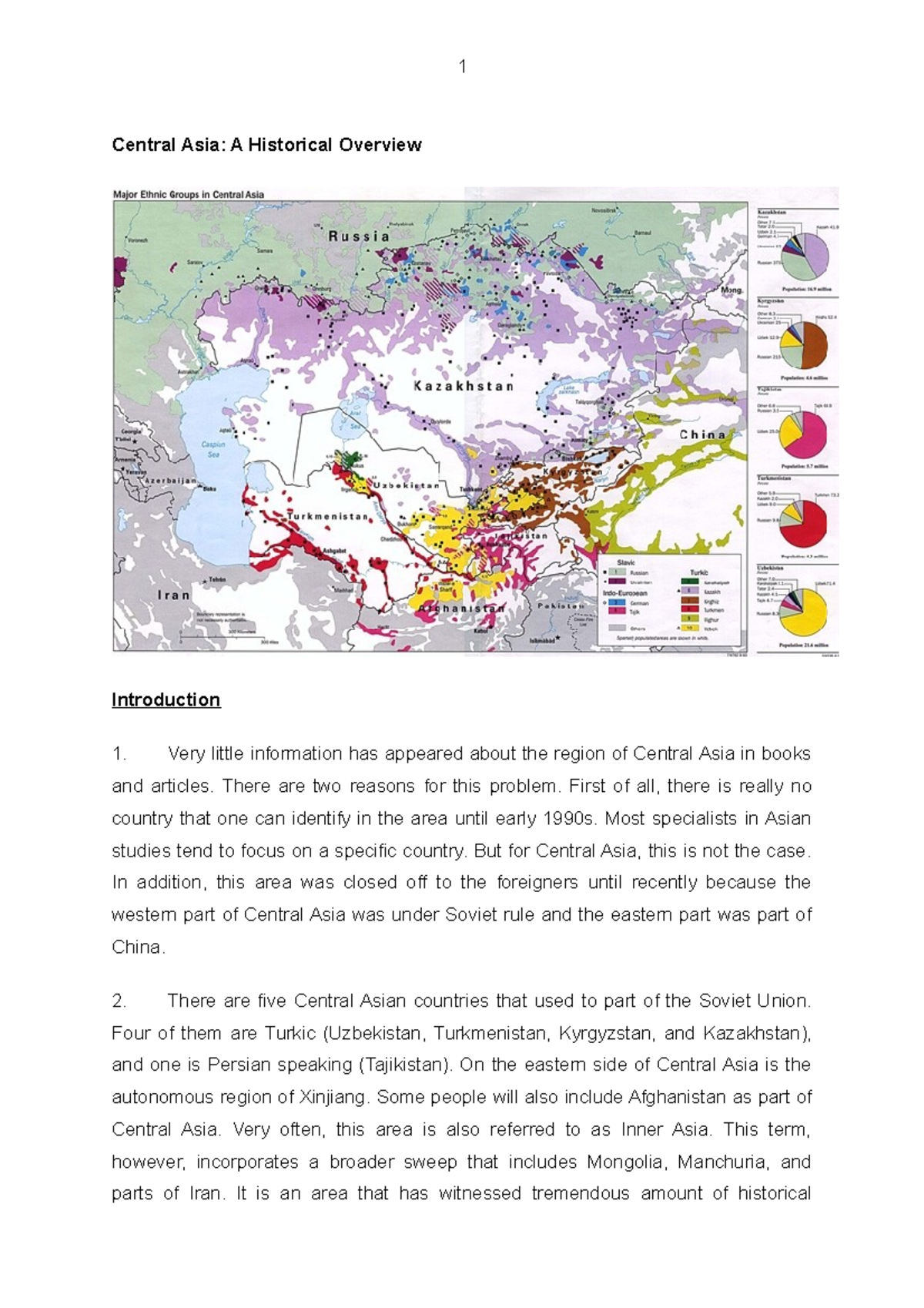 CARS - Central Asian region - Central Asia: A Historical Overview ...