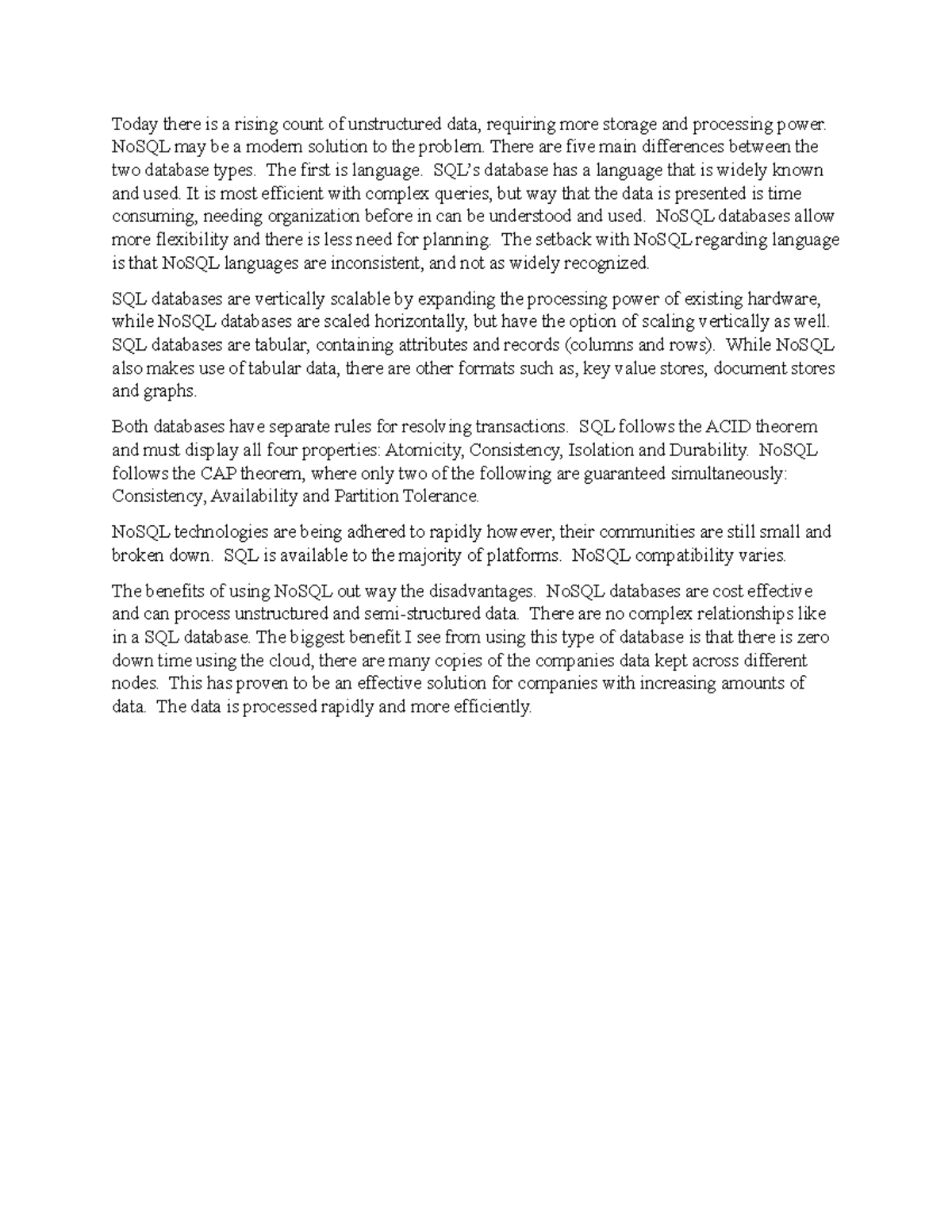 Dat 260 Mod 4 Discussion - Today there is a rising count of ...