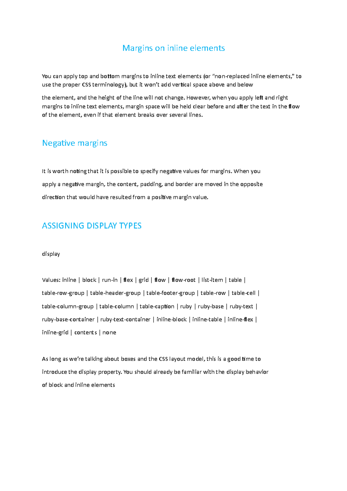 Margins on inline elements - However, when you apply left and right ...