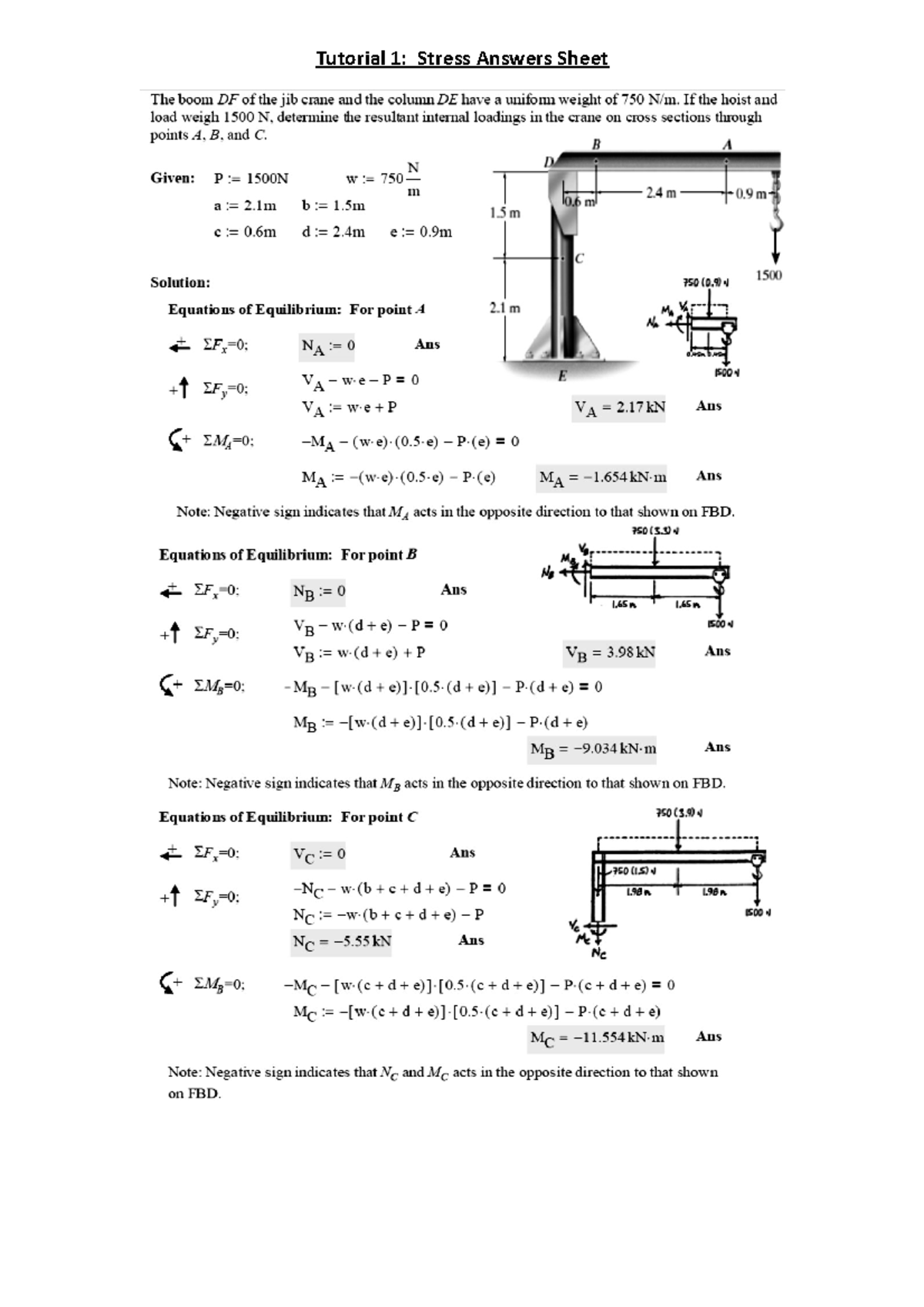 Tutorial 2 Answers Stress (Basic) - Tutorial 1: Stress Answers Sheet ...