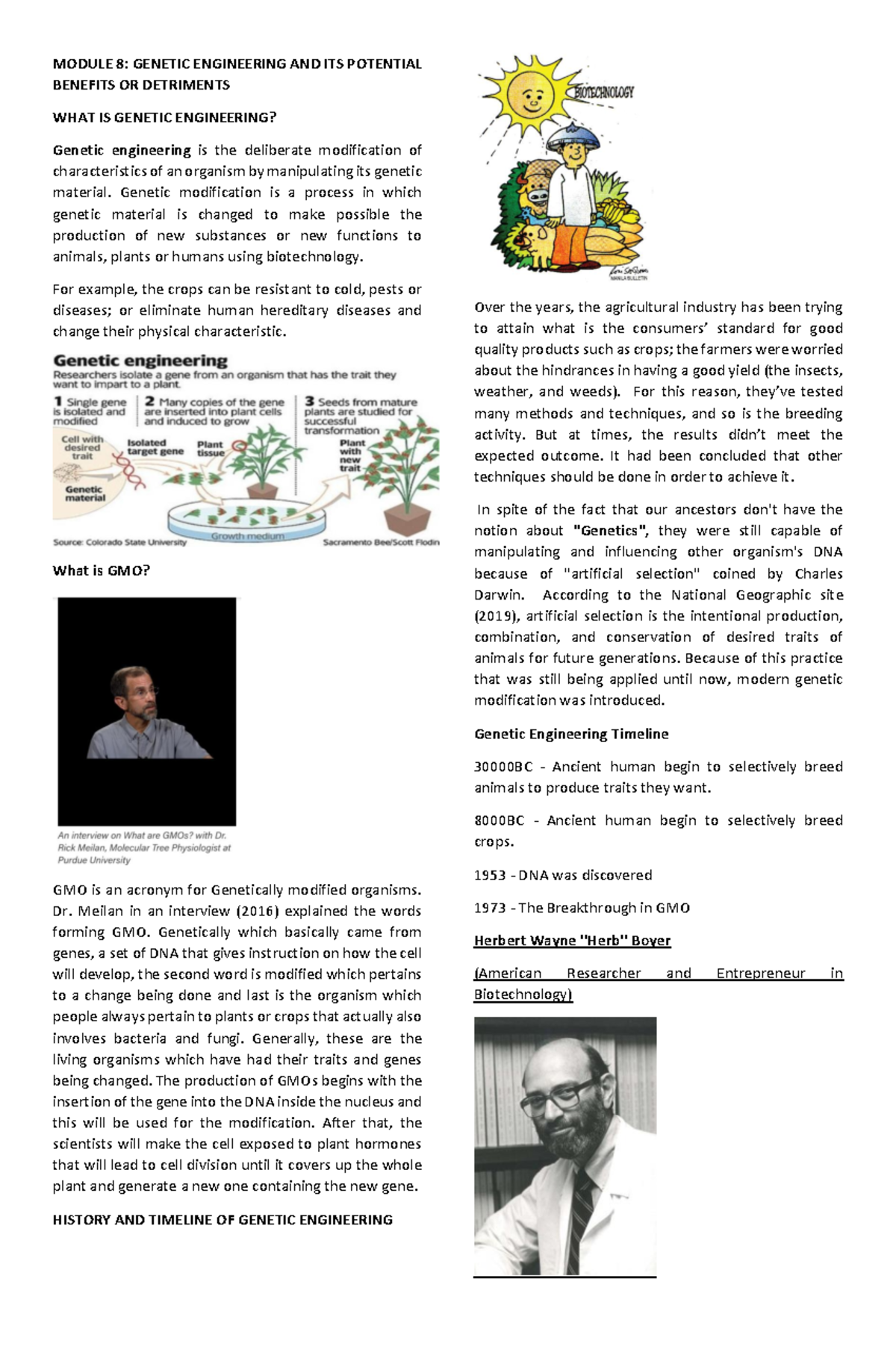 Genetic Engineering - MODULE 8: GENETIC ENGINEERING AND ITS POTENTIAL ...